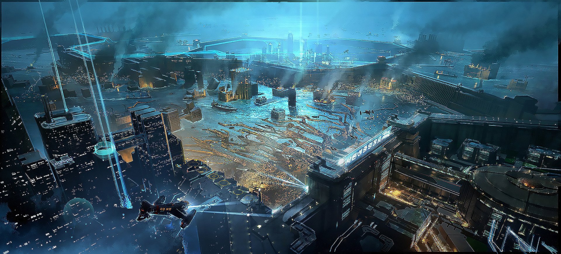 Download Sci Fi City Sci Fi City HD Wallpaper by Emmanuel Shiu