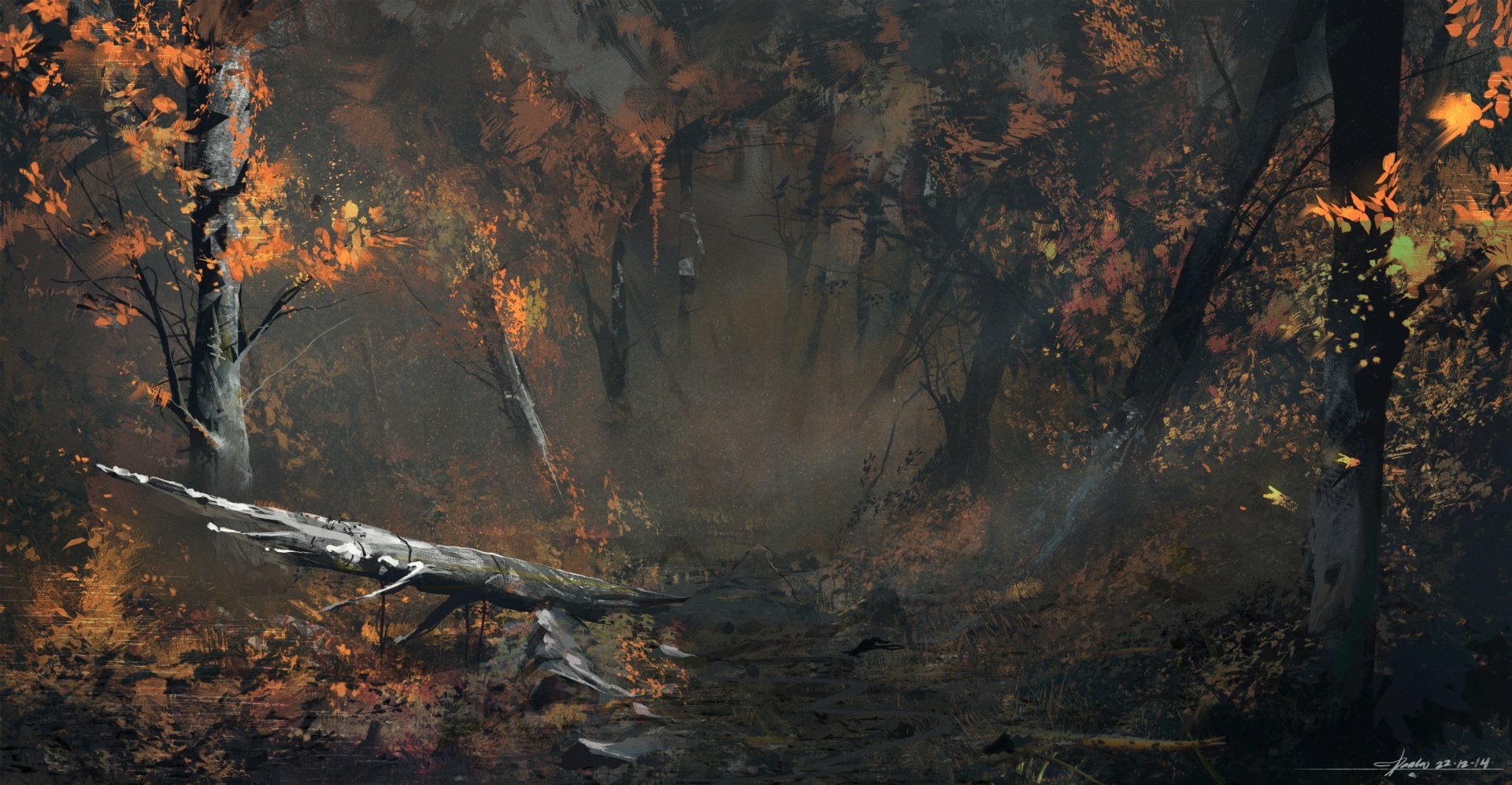 Download Leaf Tree Fall Fantasy Forest Wallpaper by Pablo Dominguez