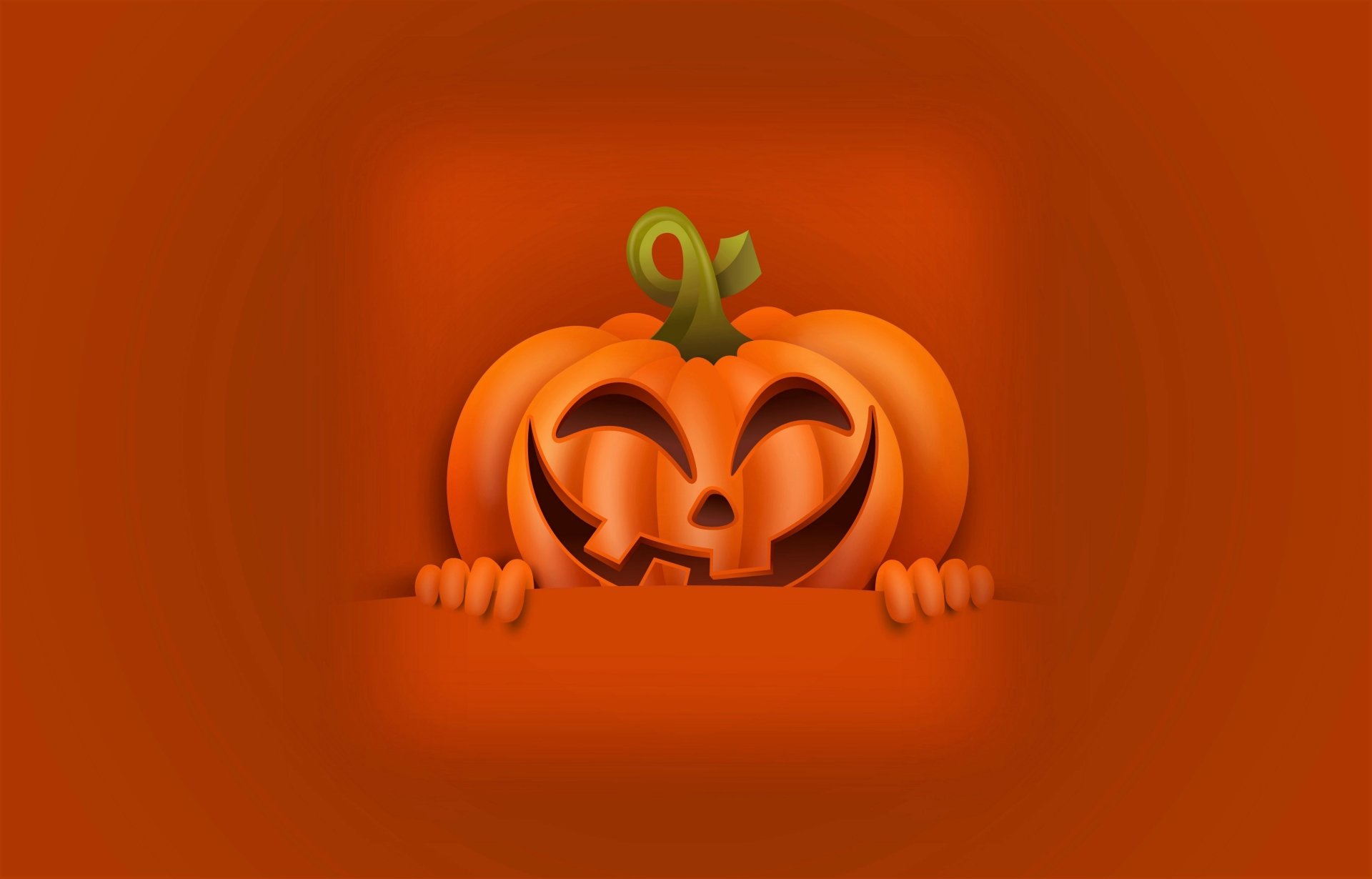4K Ultra HD Smiling Jack-o'-Lantern Halloween Orange Glow Wallpaper