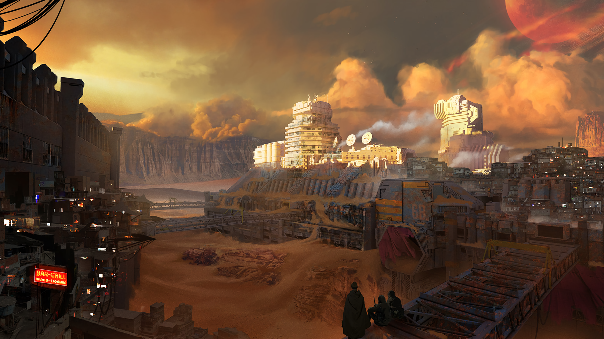 Futuristic Desert Sci-Fi City HD Wallpaper by Alfven Ato
