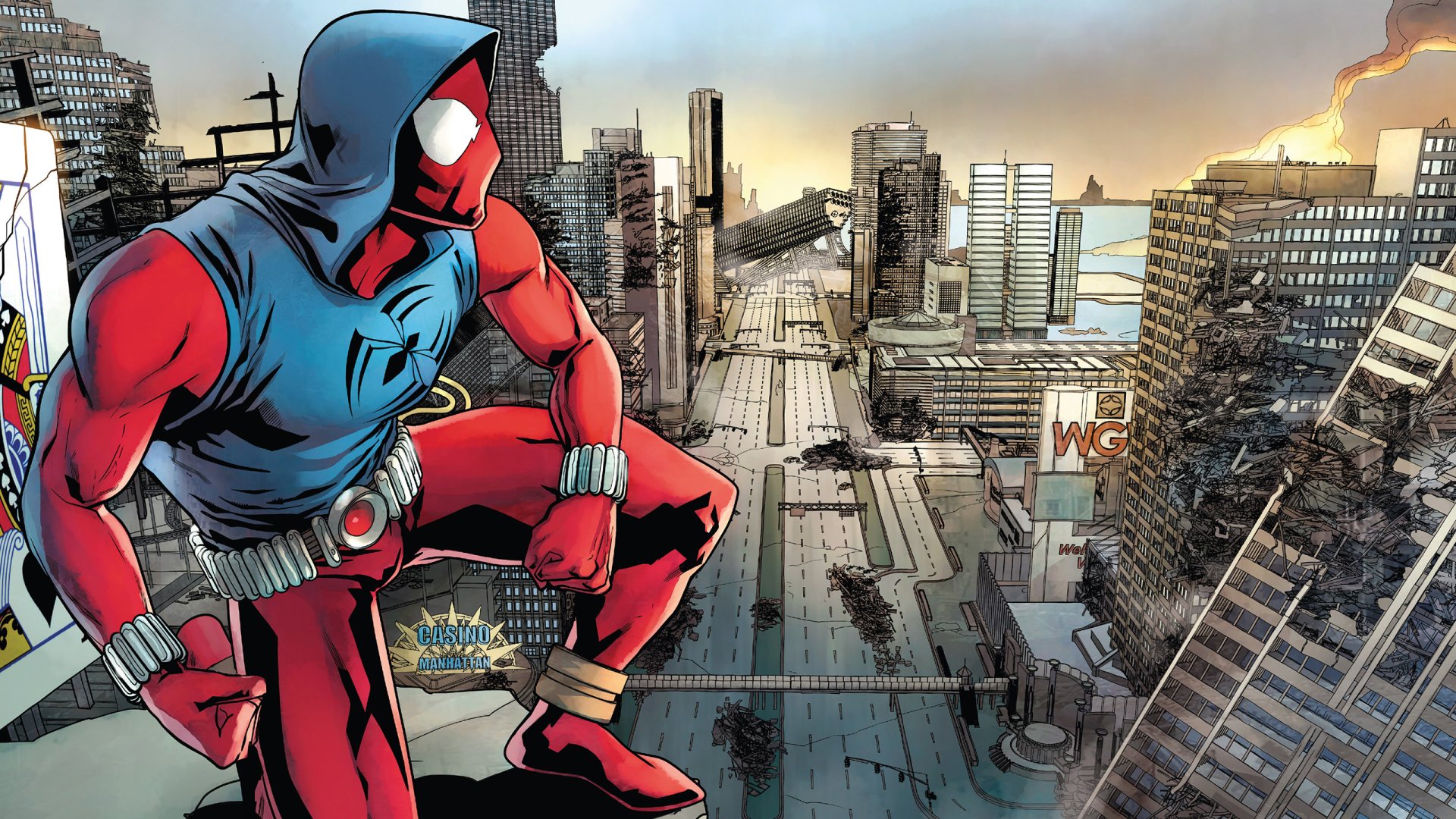 Spider-Man in the Cityscape: Stunning HD Comic Wallpaper