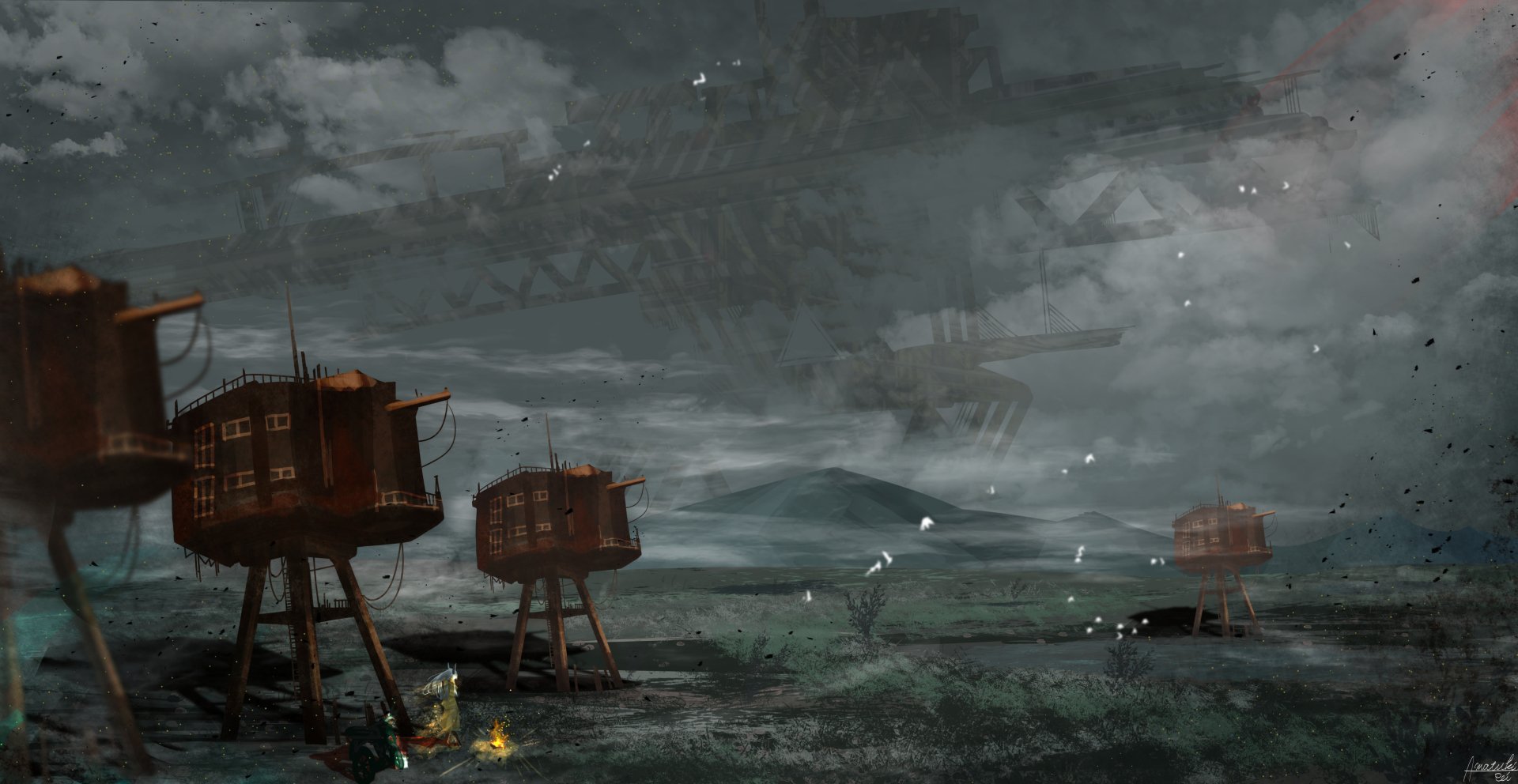 Download Post Apocalyptic Landscape Dust Building Anime Original Anime ...