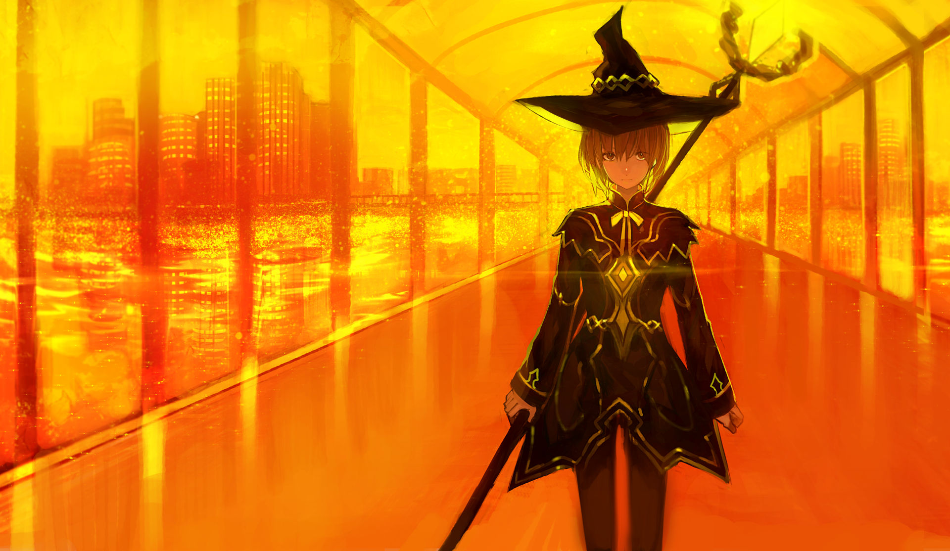 Original Anime Wizard Costume HD Wallpaper: Mystic Glow in Urban ...