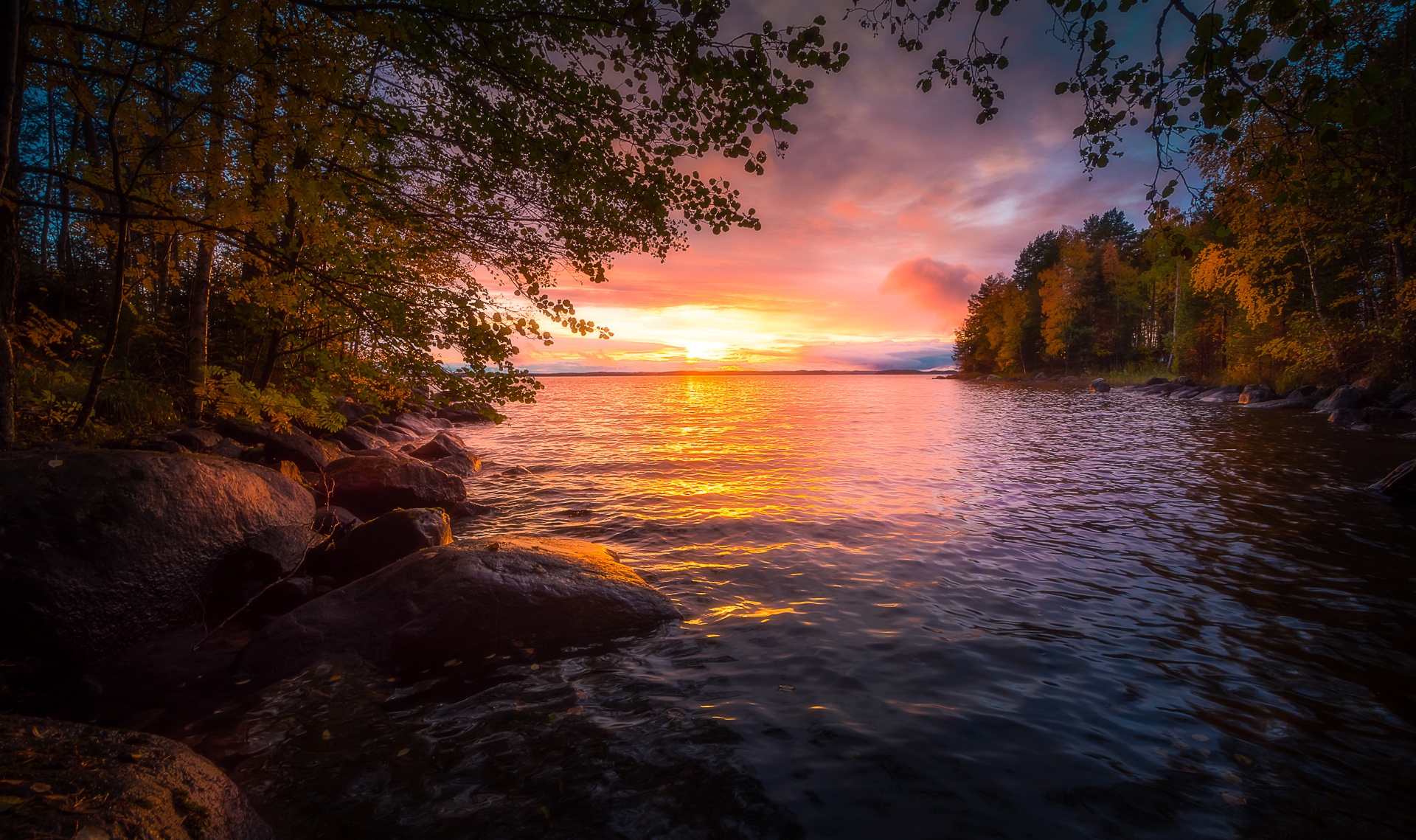 Sunset Serenity Lake - HD Wallpaper