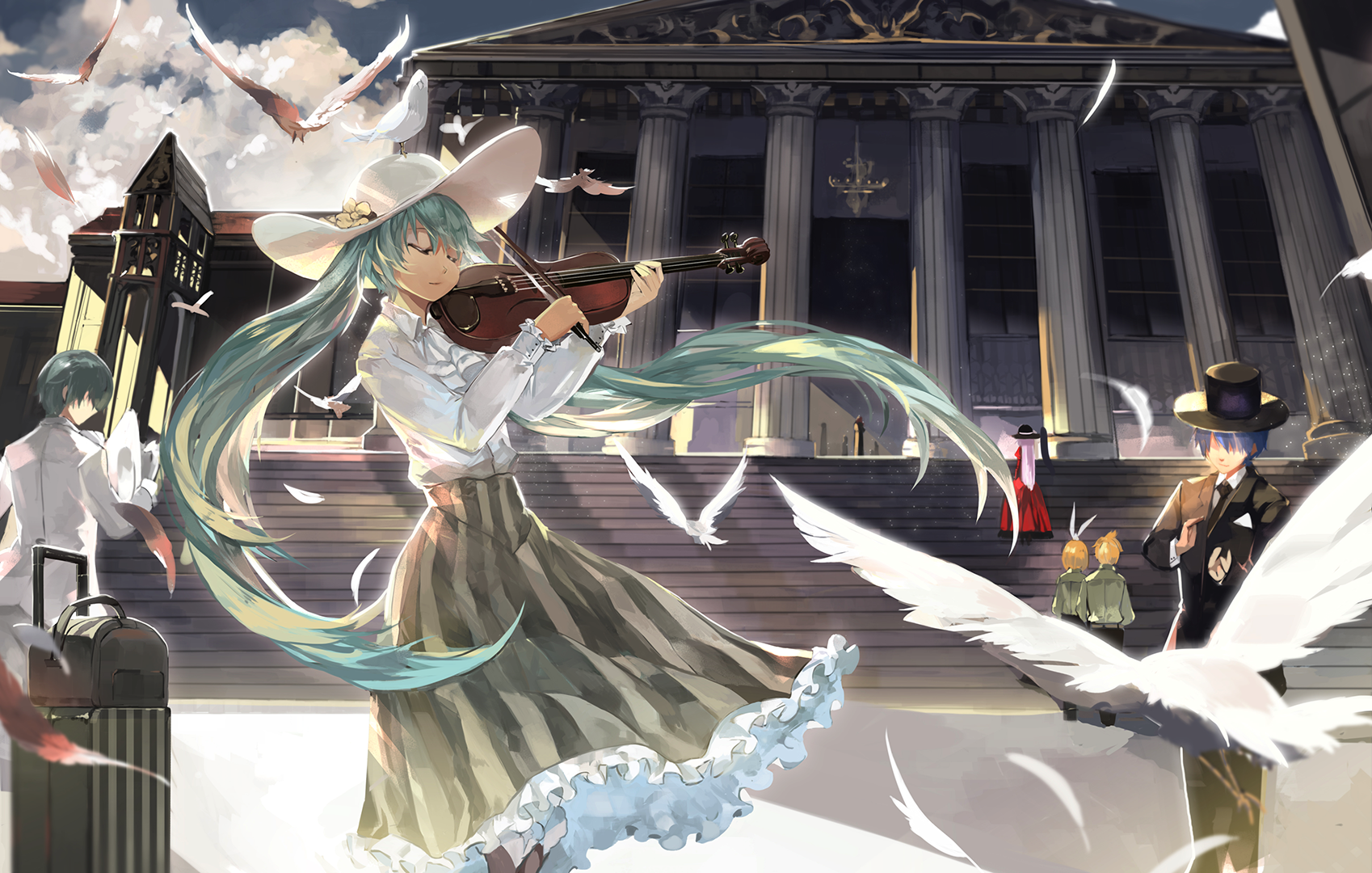 Download Violin Hatsune Miku Anime Vocaloid Wallpaper by saberiii