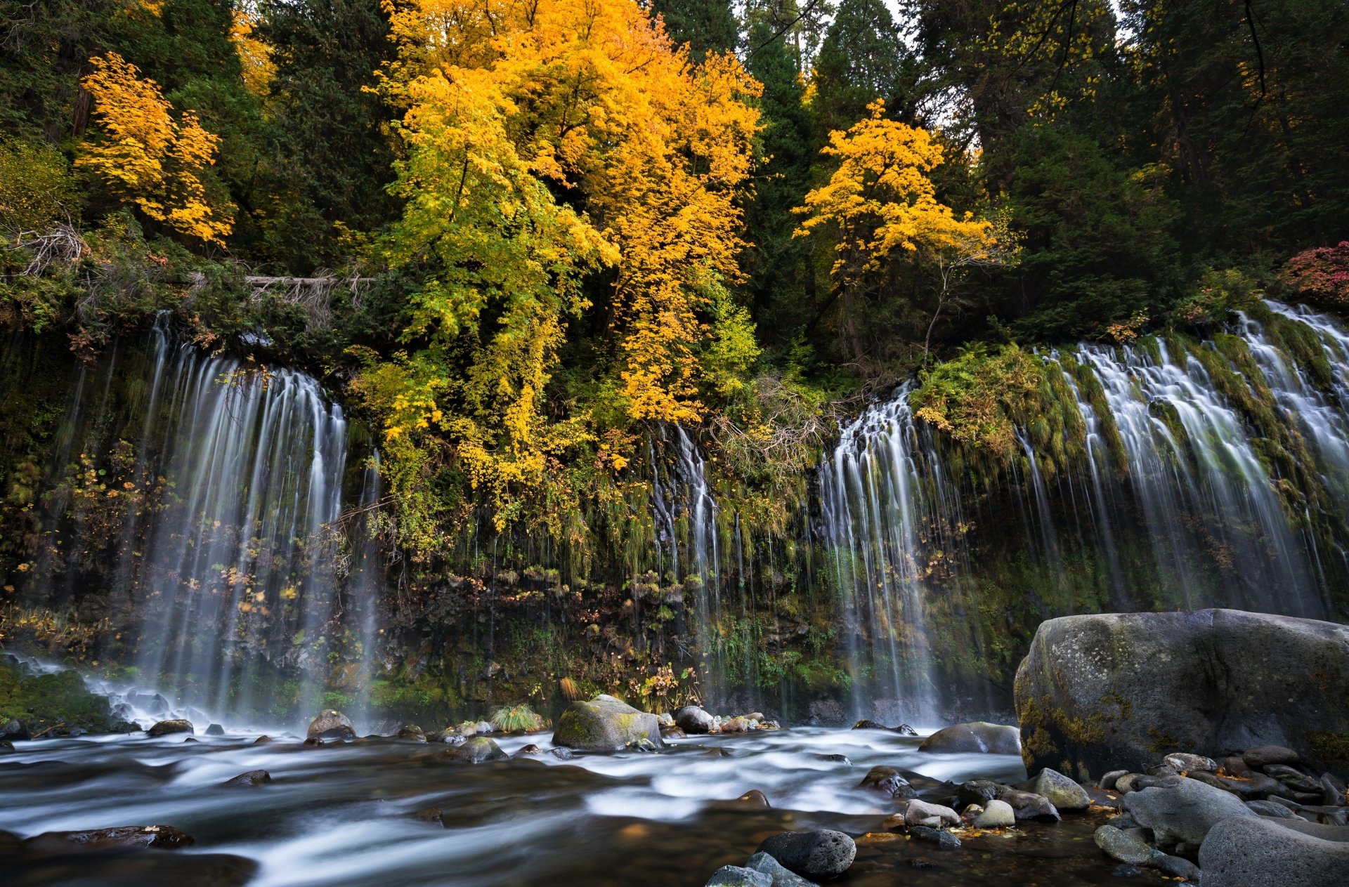Download Fall Forest Nature Waterfall 4k Ultra HD Wallpaper
