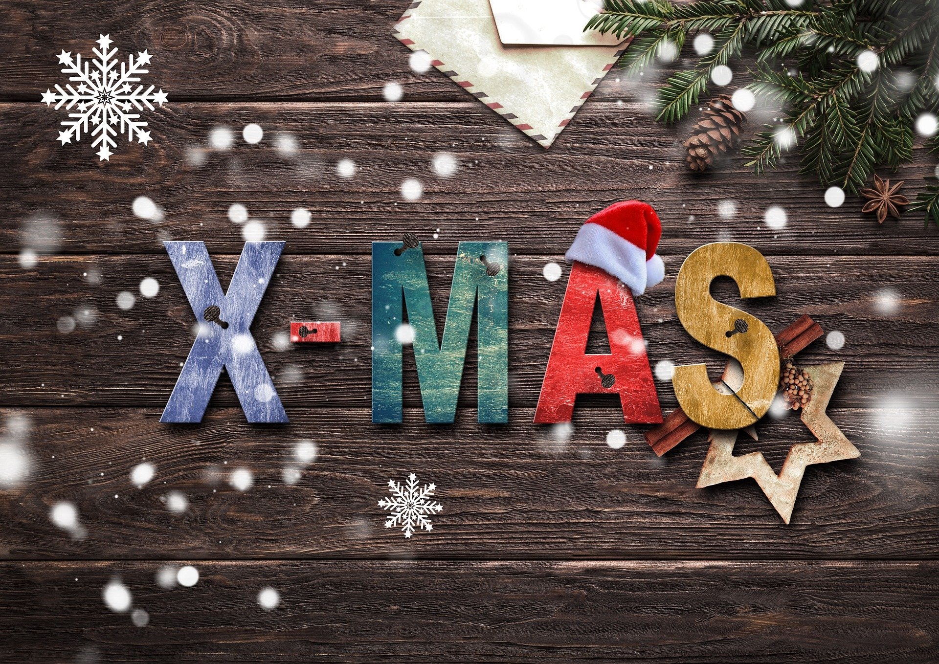 Festive X-Mas Holiday Cheer HD Wallpaper with Santa Hat Delight by ...