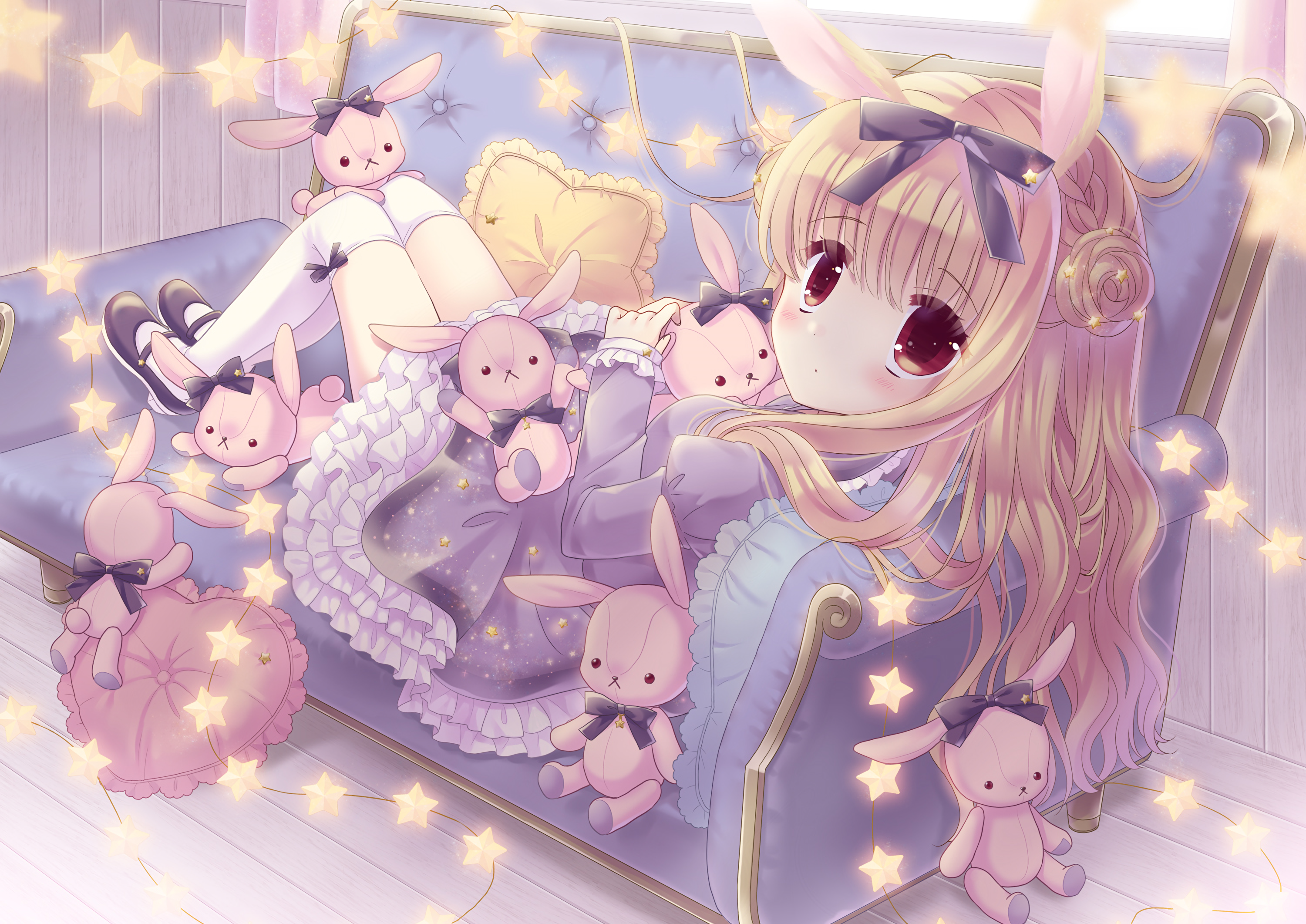 Dreamy Anime Bunny Haven – Original HD Wallpaper Delight