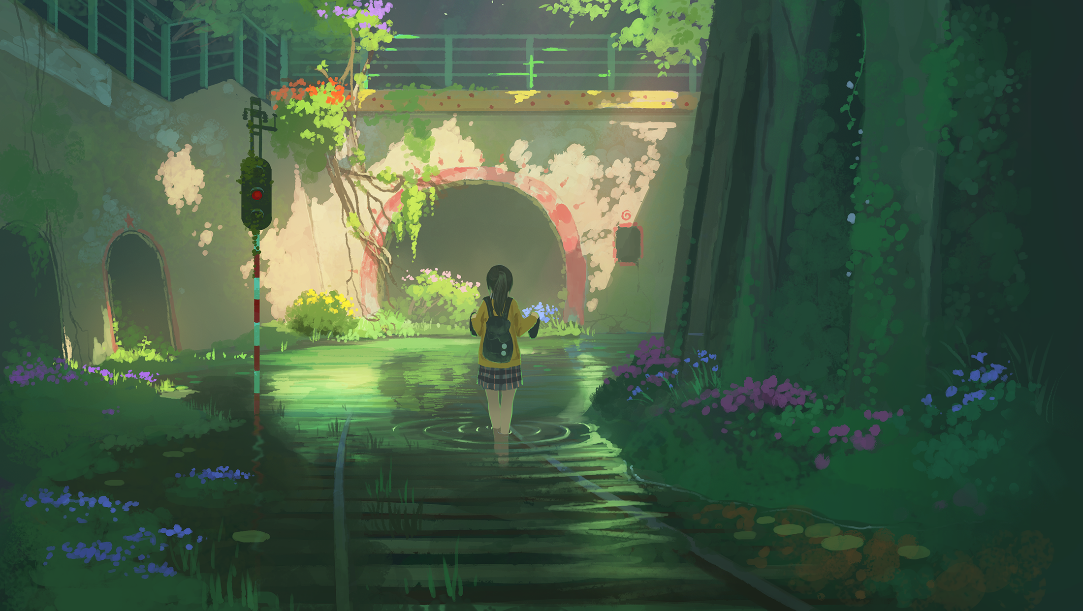 Serene Anime Pathway - HD Original Wallpaper by ど〜ら