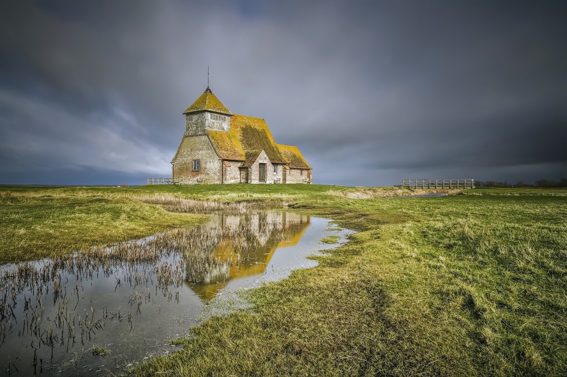 Marshside Chapel Reflection — HD Wallpaper by Nigel Wheal | 2048x1364 ...