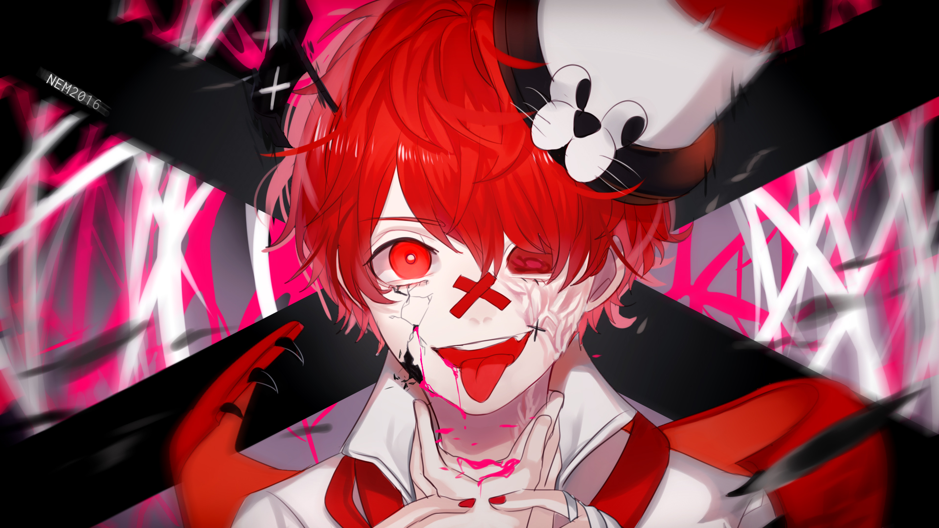 Fukase Vocaloid HD Wallpaper – Dynamic Anime Energy in Vivid Red