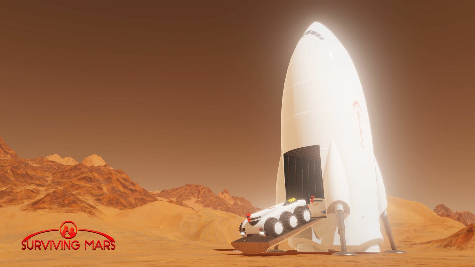 Surviving Mars Game HD Wallpaper - Martian Colony Rocket