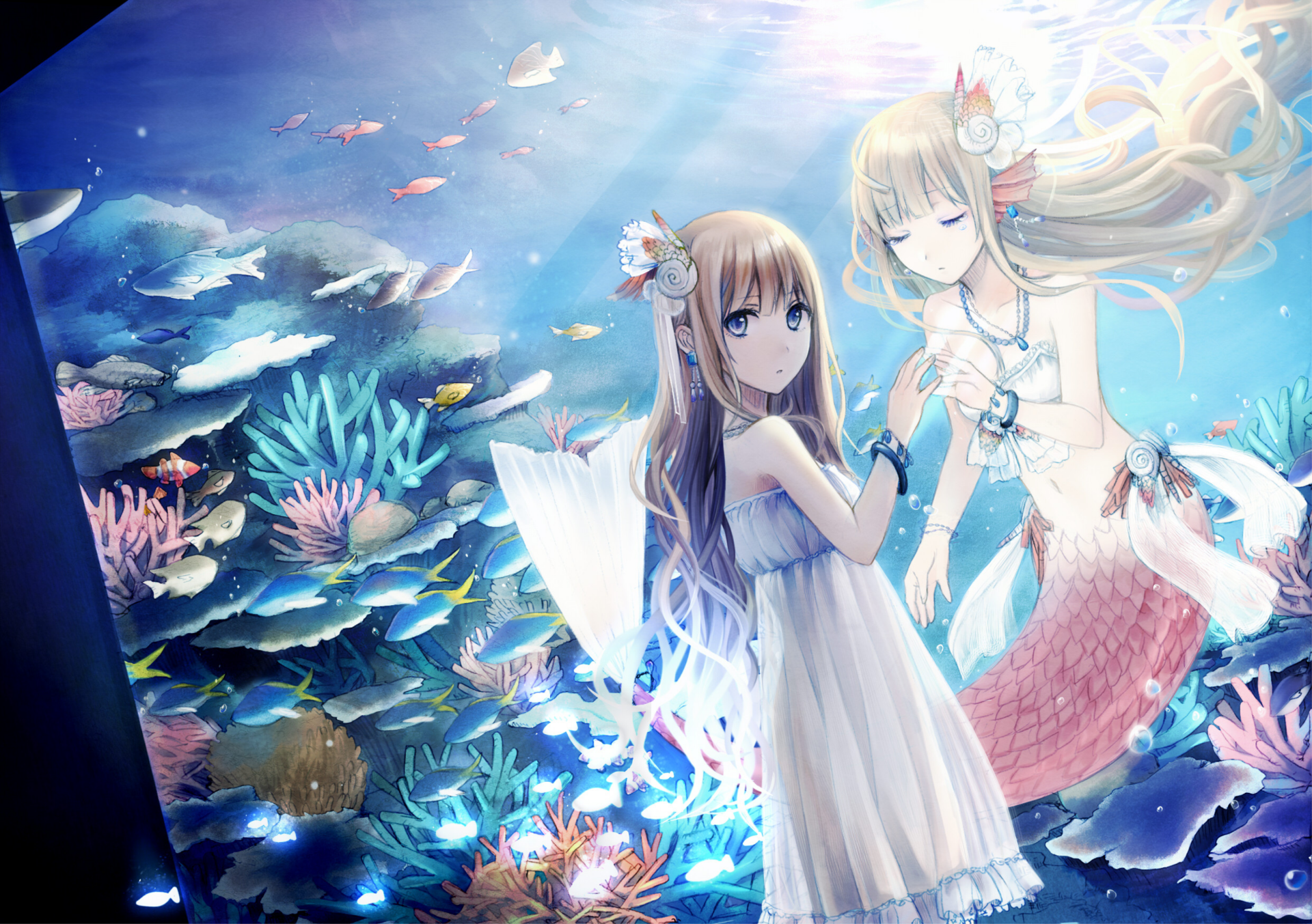 Enchanting Mermaid Aquarium - HD Wallpaper by 雨水