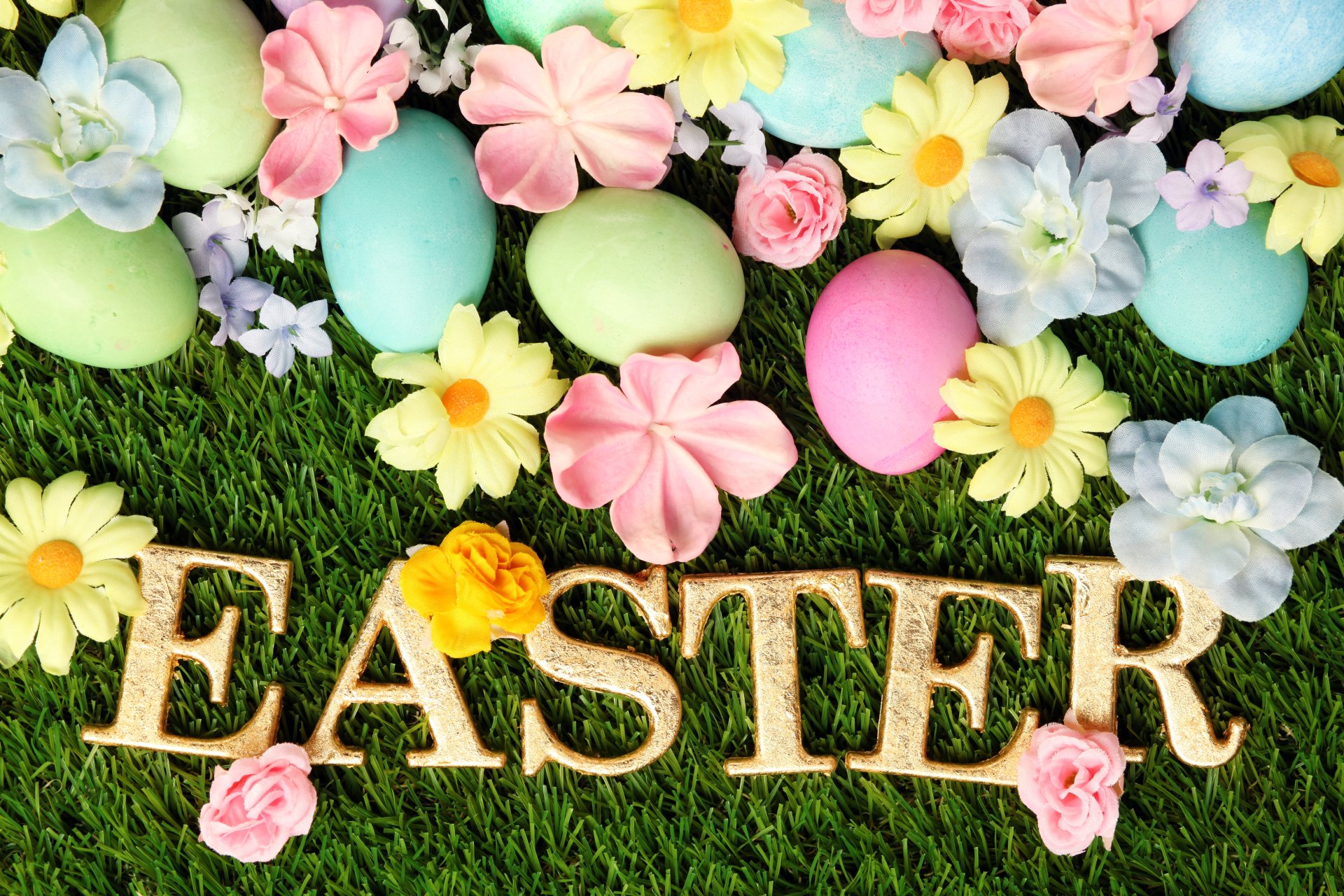 Easter Blossoms & Colorful Eggs 4K Ultra HD Holiday Wallpaper