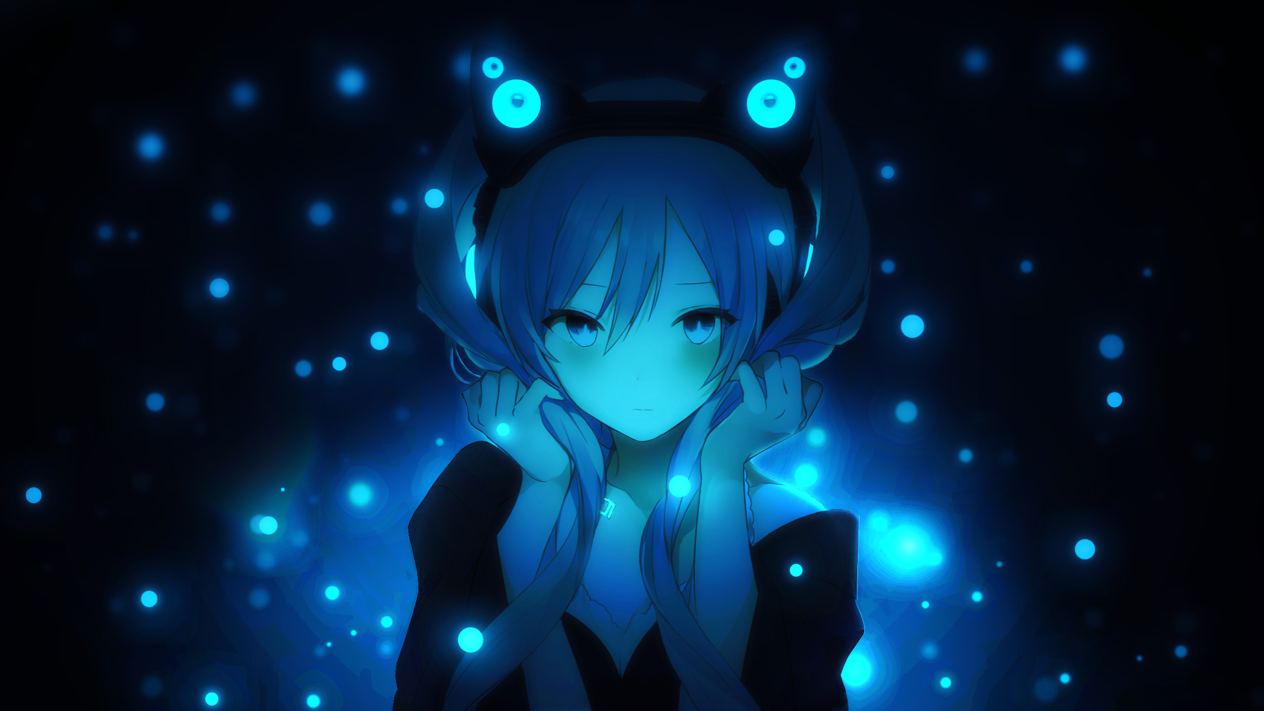 Hatsune Miku HD Wallpaper – Vibrant Vocaloid Anime Glow by Adiim