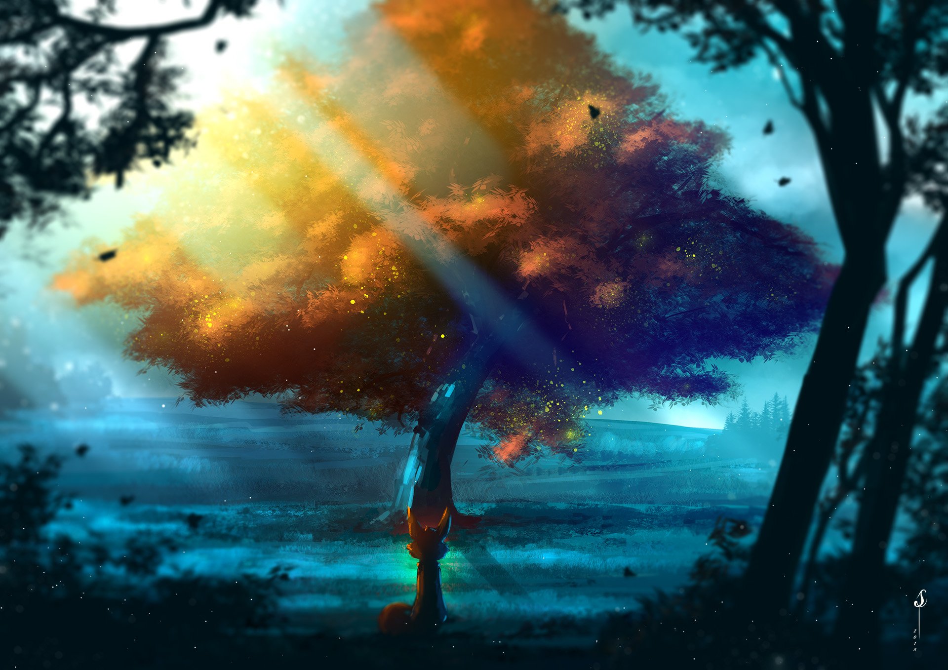Enchanted Forest Fox - HD Fantasy Wallpaper by Sava-G