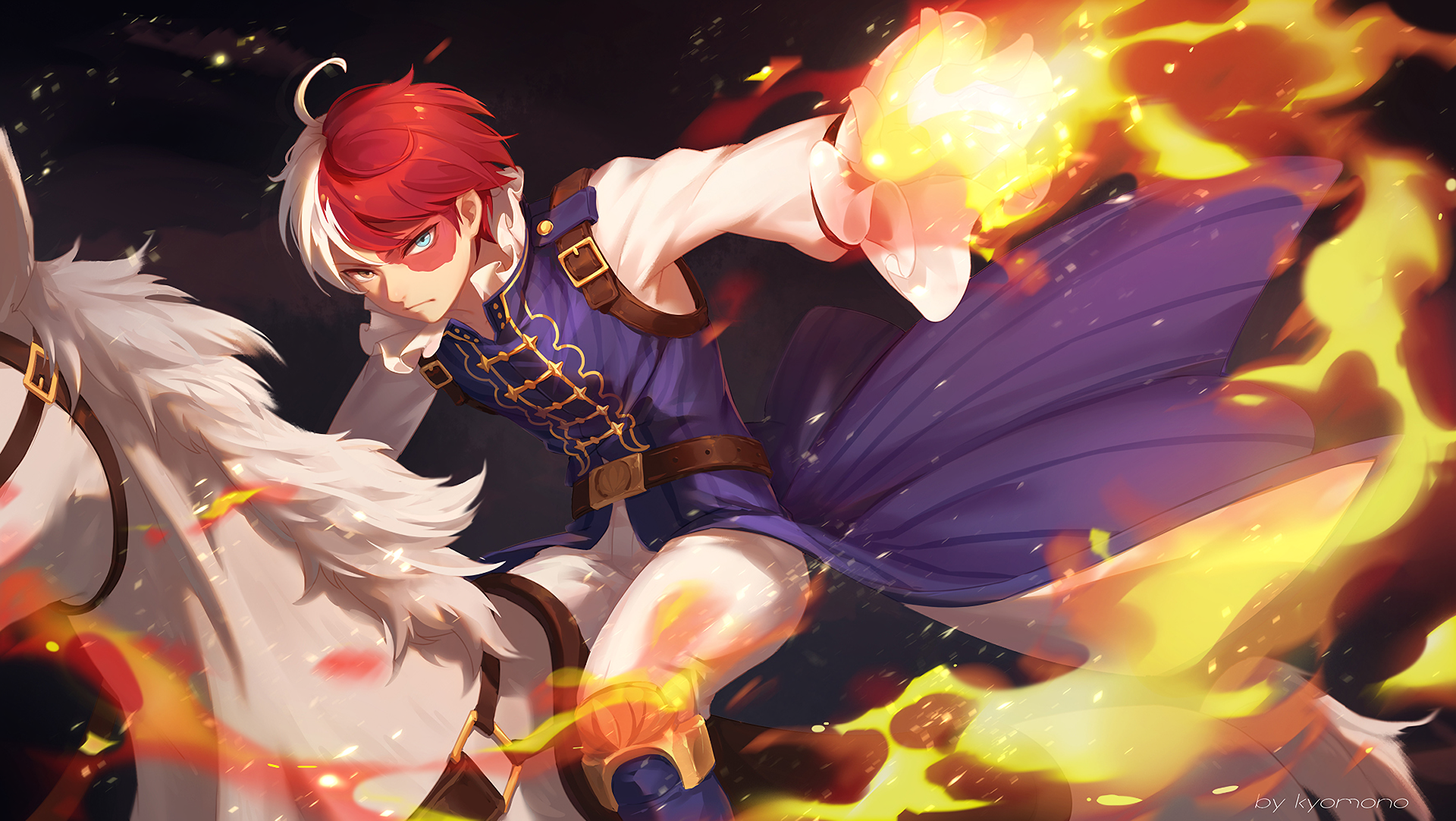 Shoto Todoroki Fire Fury - HD Wallpaper by Kyomono