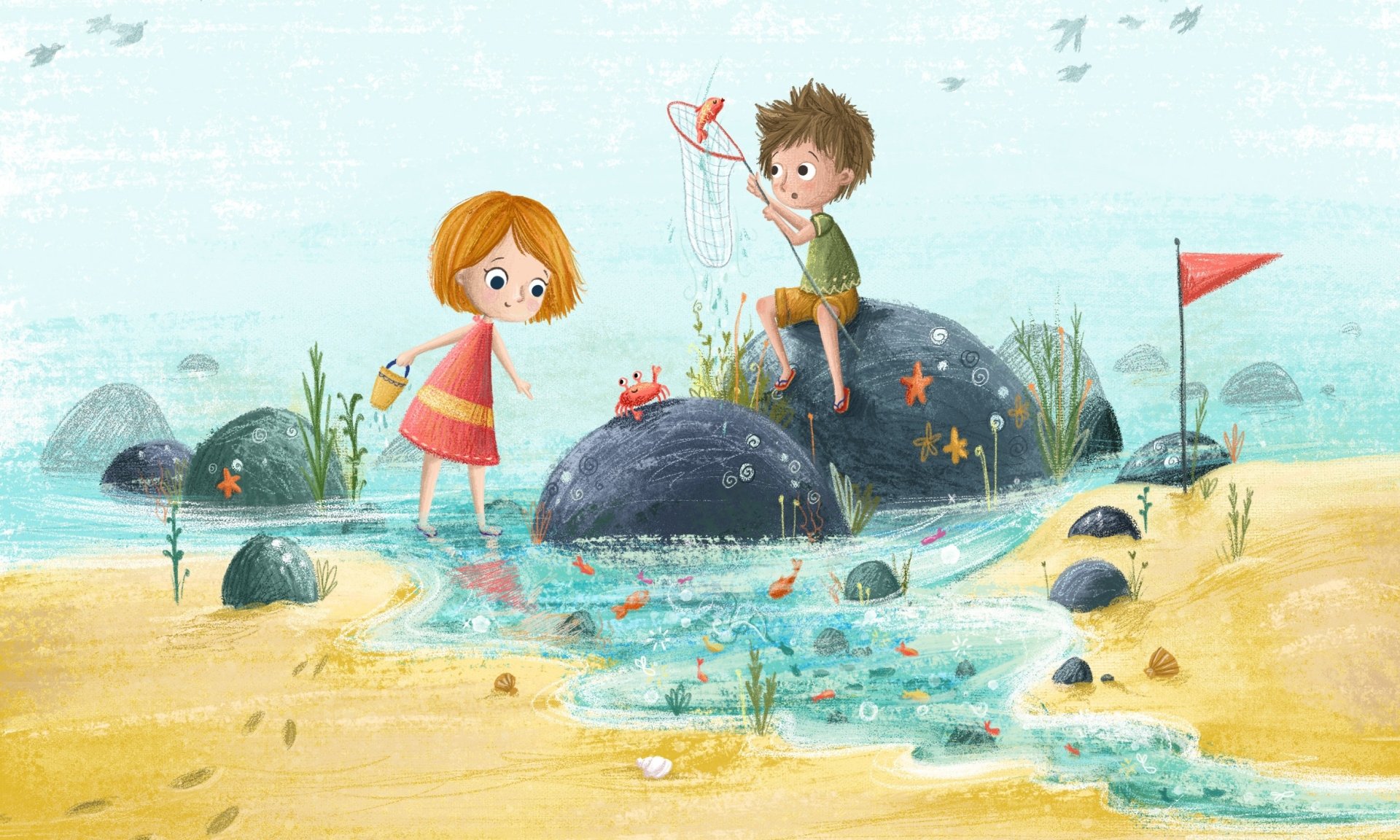 2K Quad HD — Little Explorers of the Enchanted Shore by Lucy Fleming