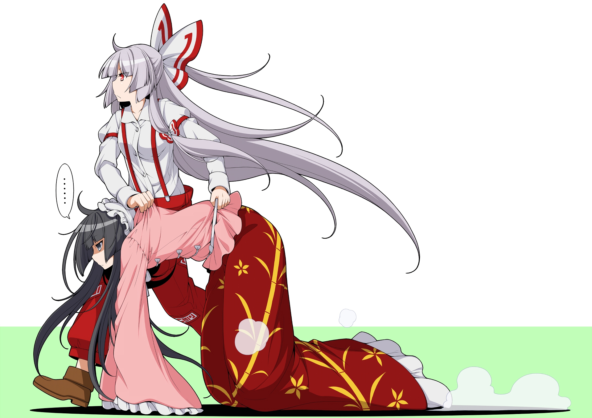 Download Kaguya Houraisan Fujiwara No Mokou Anime Touhou HD Wallpaper