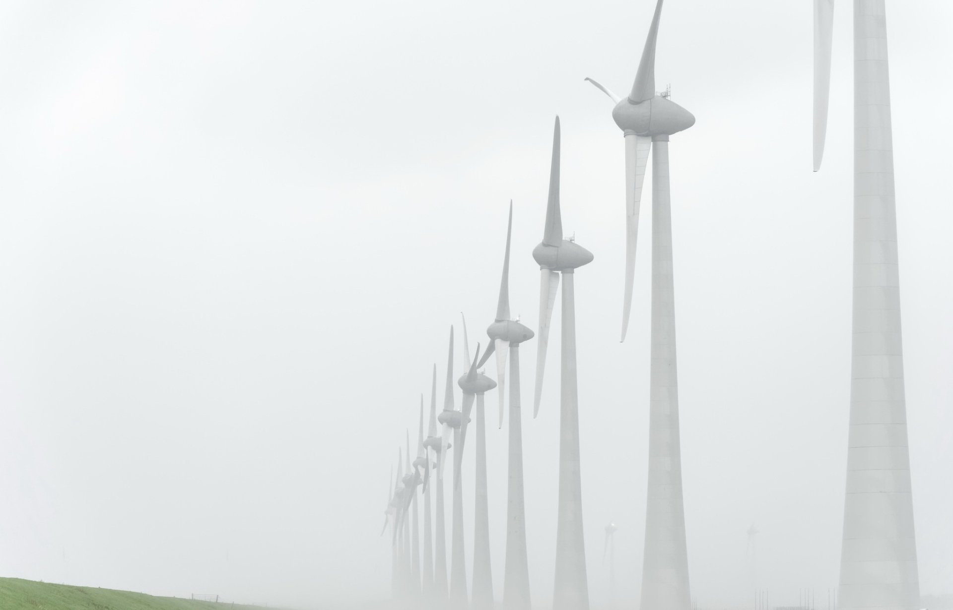 Download Fog Man Made Wind Turbine HD Wallpaper