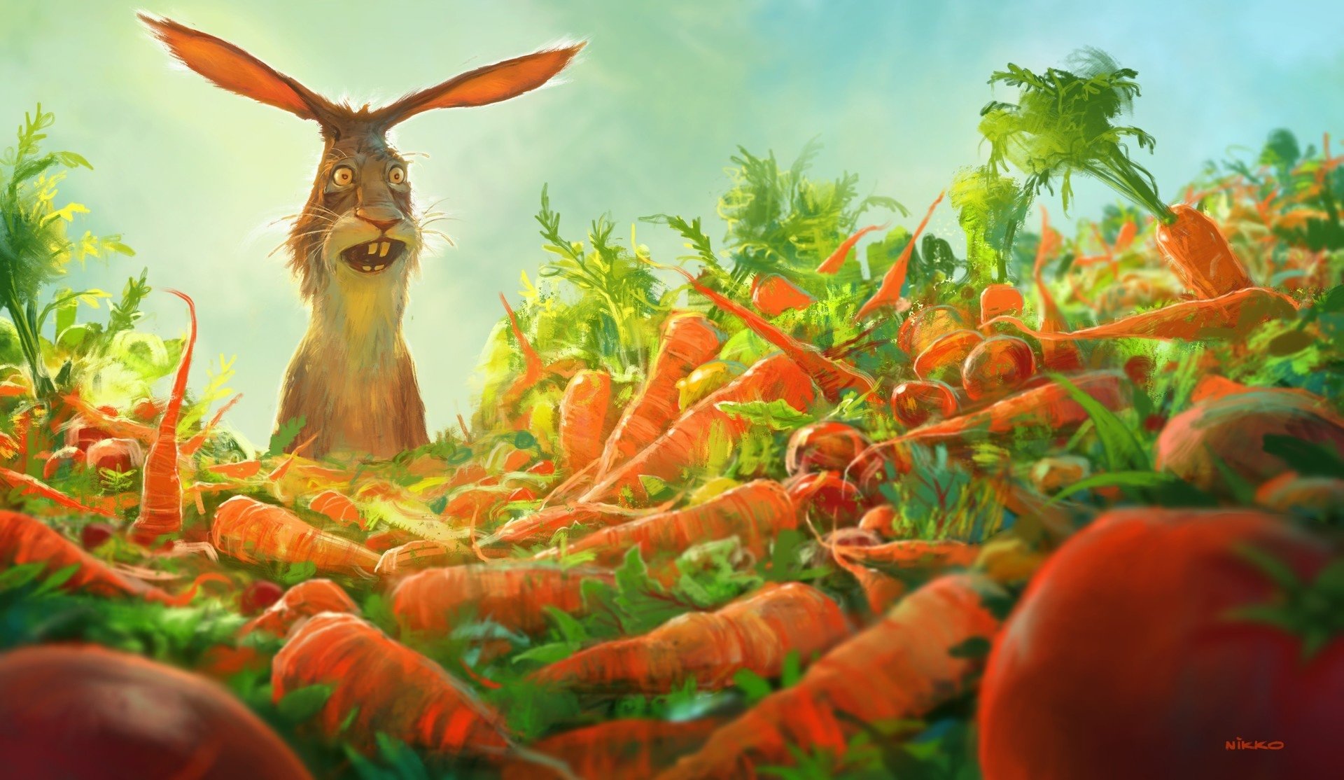 Enchanted Rabbit’s Carrot Realm – Fantasy Animal HD Wallpaper by ...