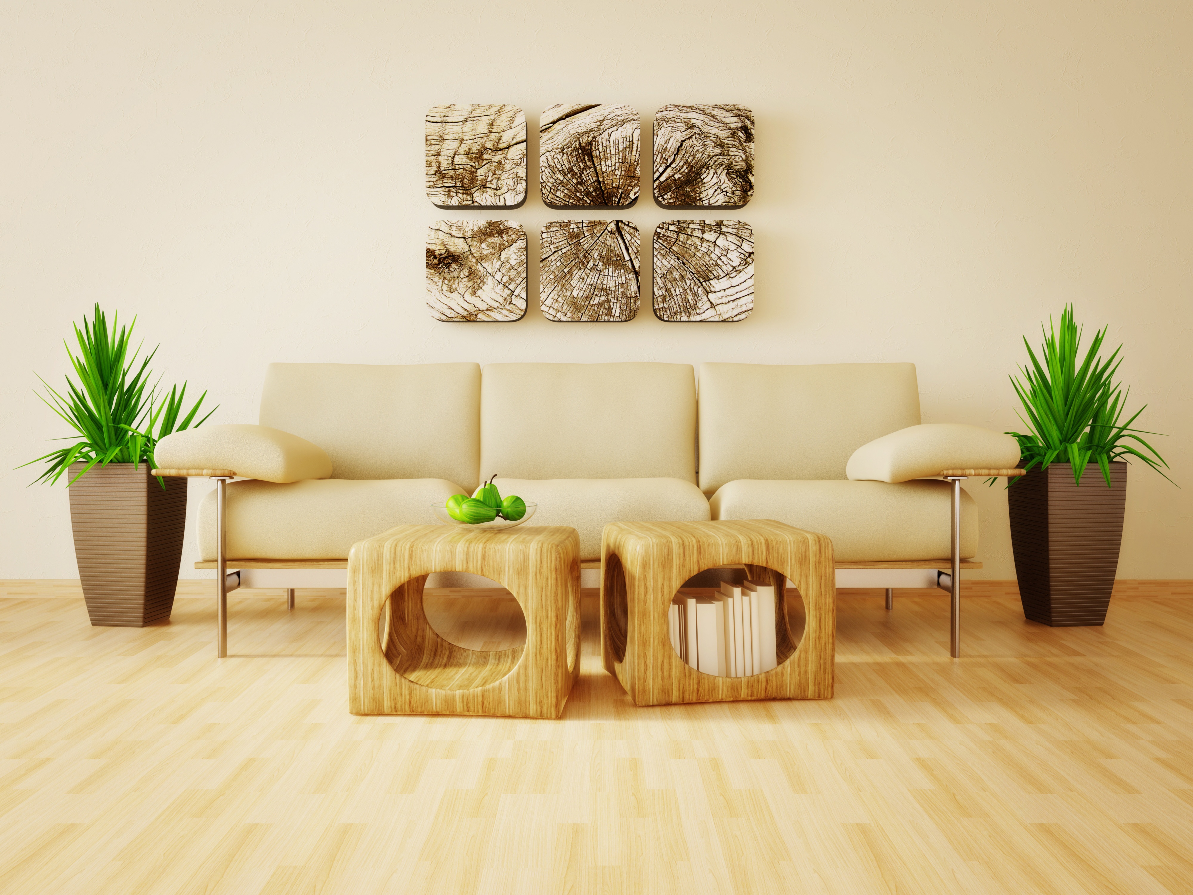 Download Sofa CGI Furniture Living Room Man Made Room 4k Ultra HD Wallpaper