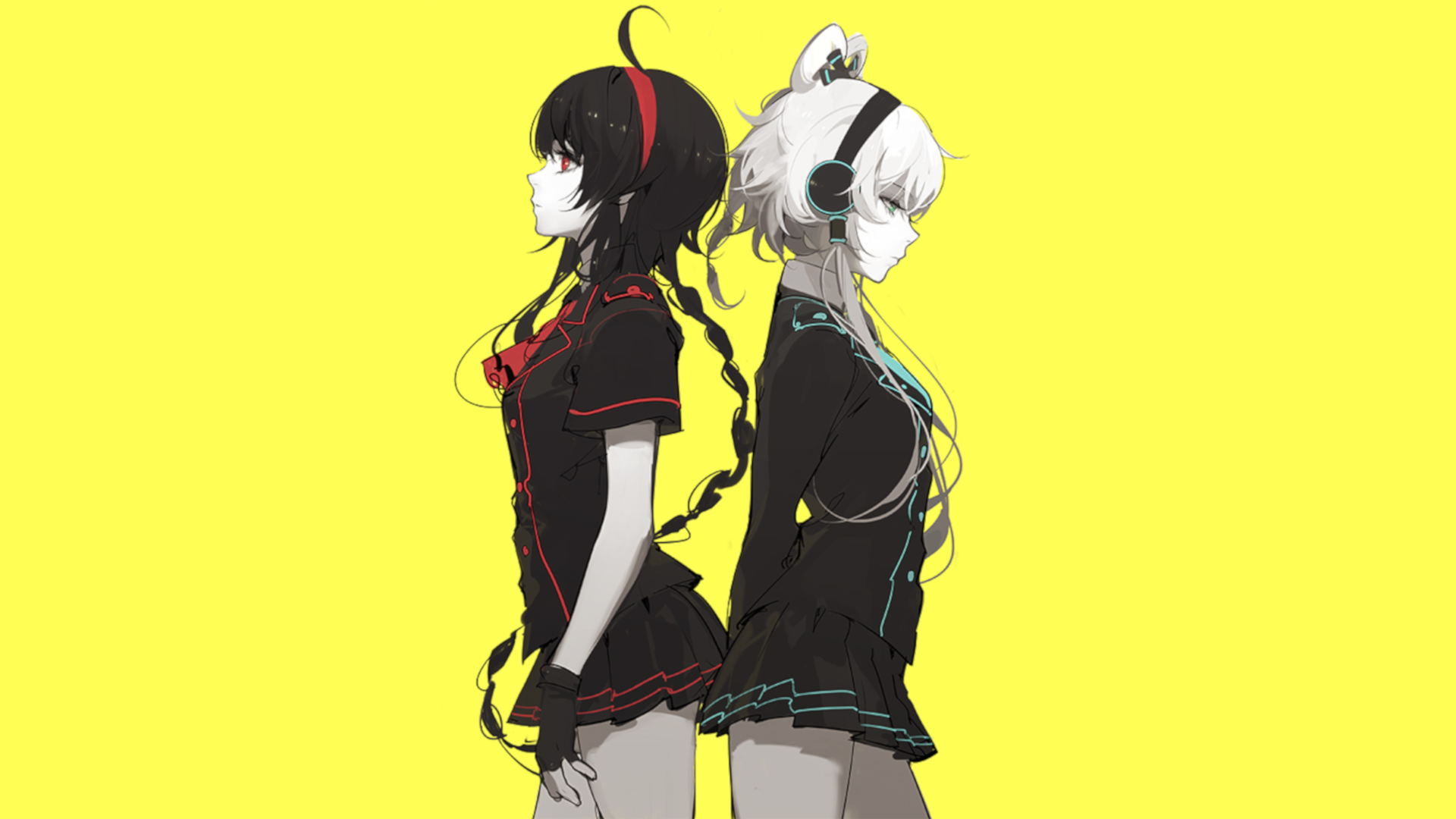 HD Anime Girls: Dual Harmony Wallpaper by askziye