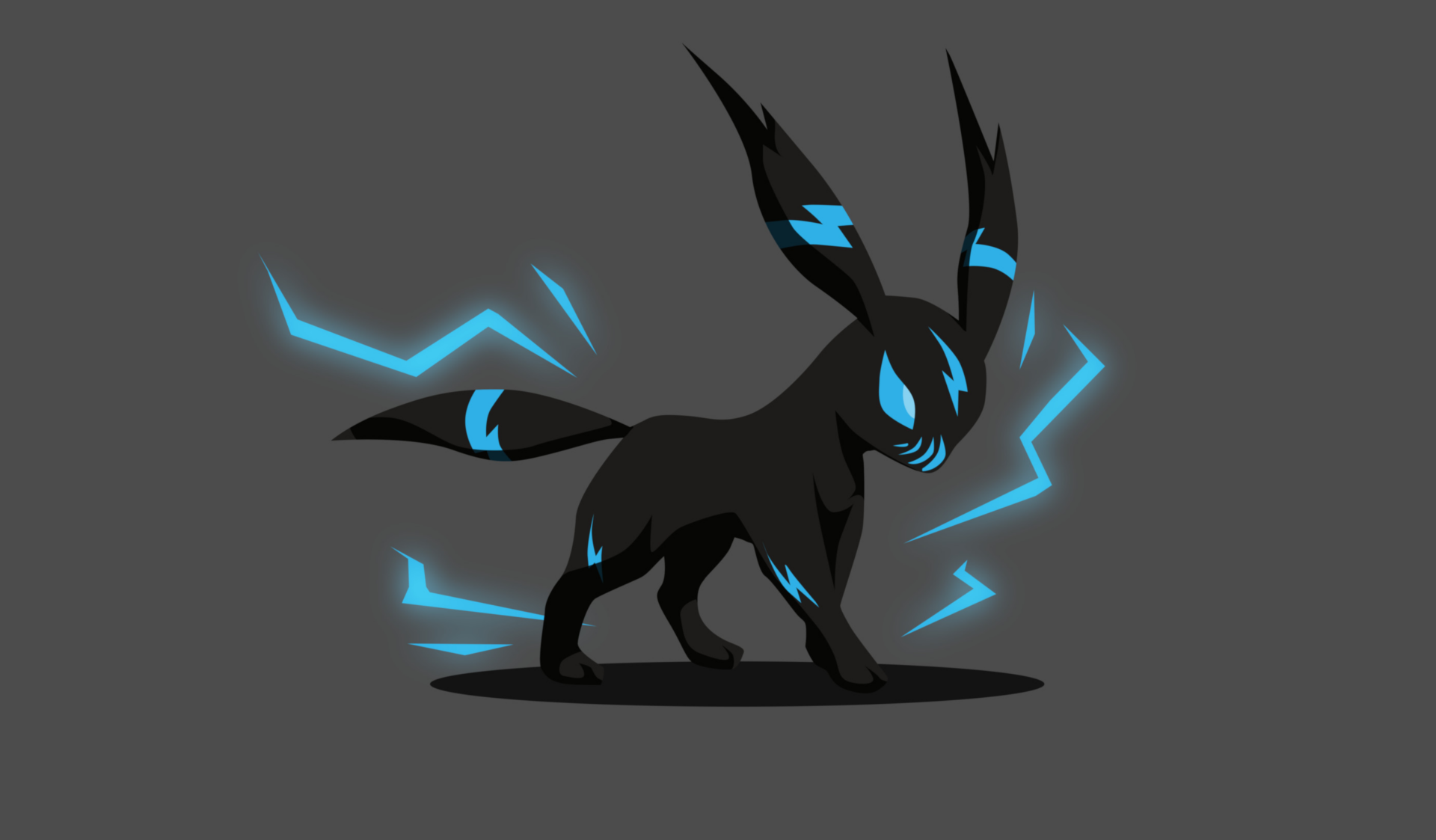 Minimalist Umbreon 4K Ultra HD Anime Wallpaper by BossLogic