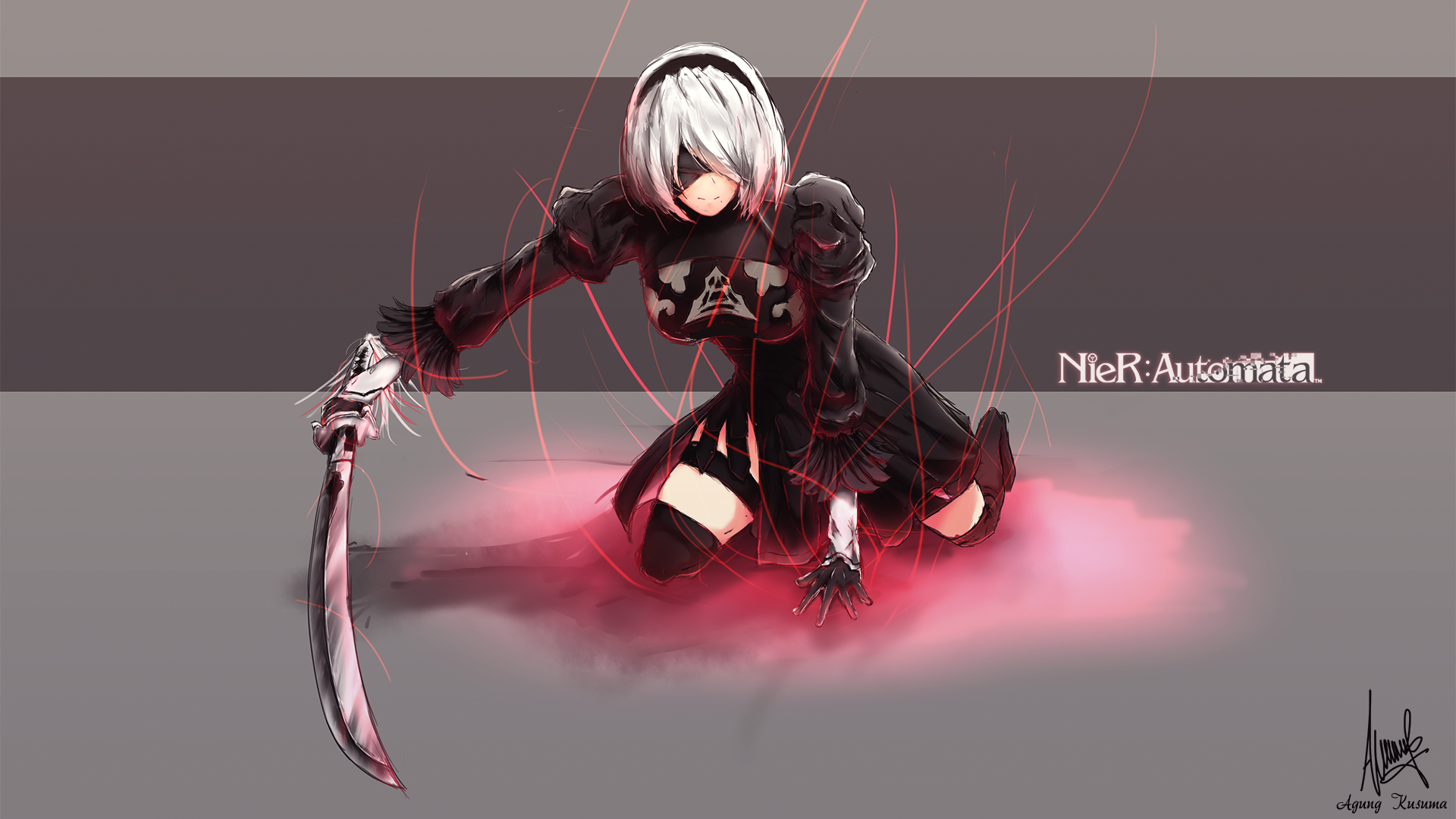 NieR: Automata YoRHa 2B HD Wallpaper by kusumaoka
