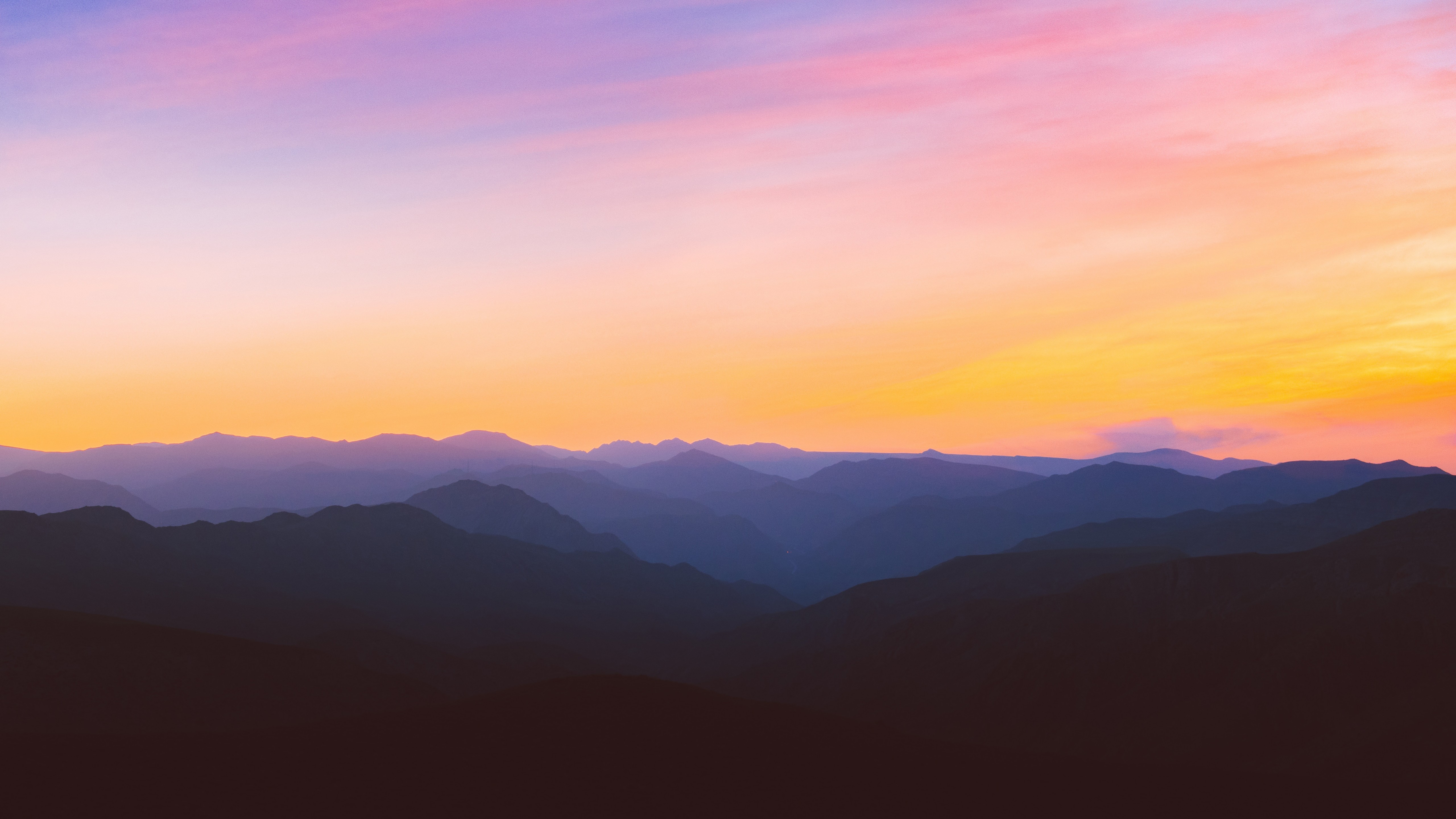 Sunset Over Mountains Wallpaper Larger Than 400 X 150 Pixels 4k
