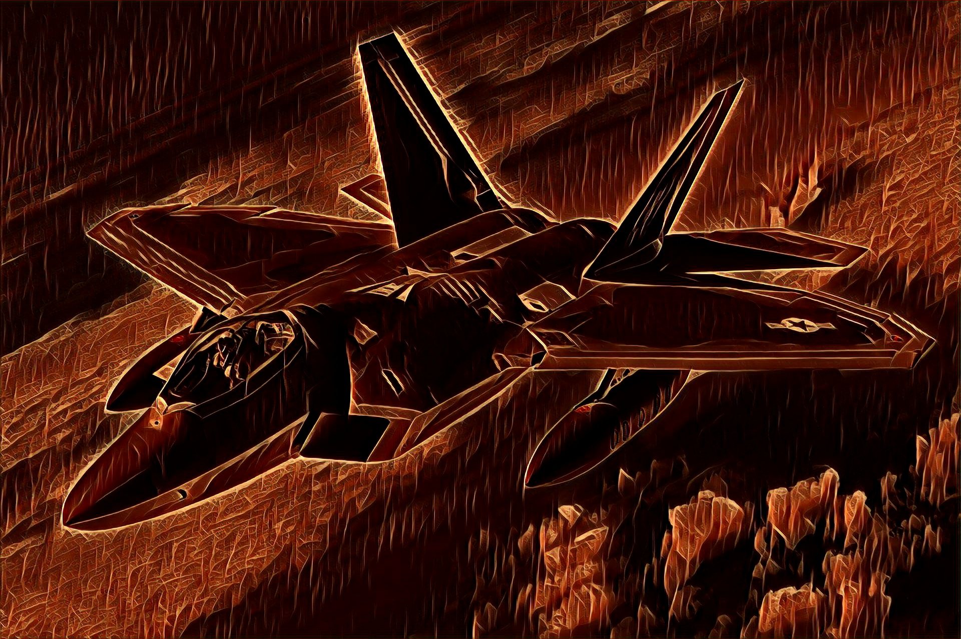 Neon fighter plane by vicky20188