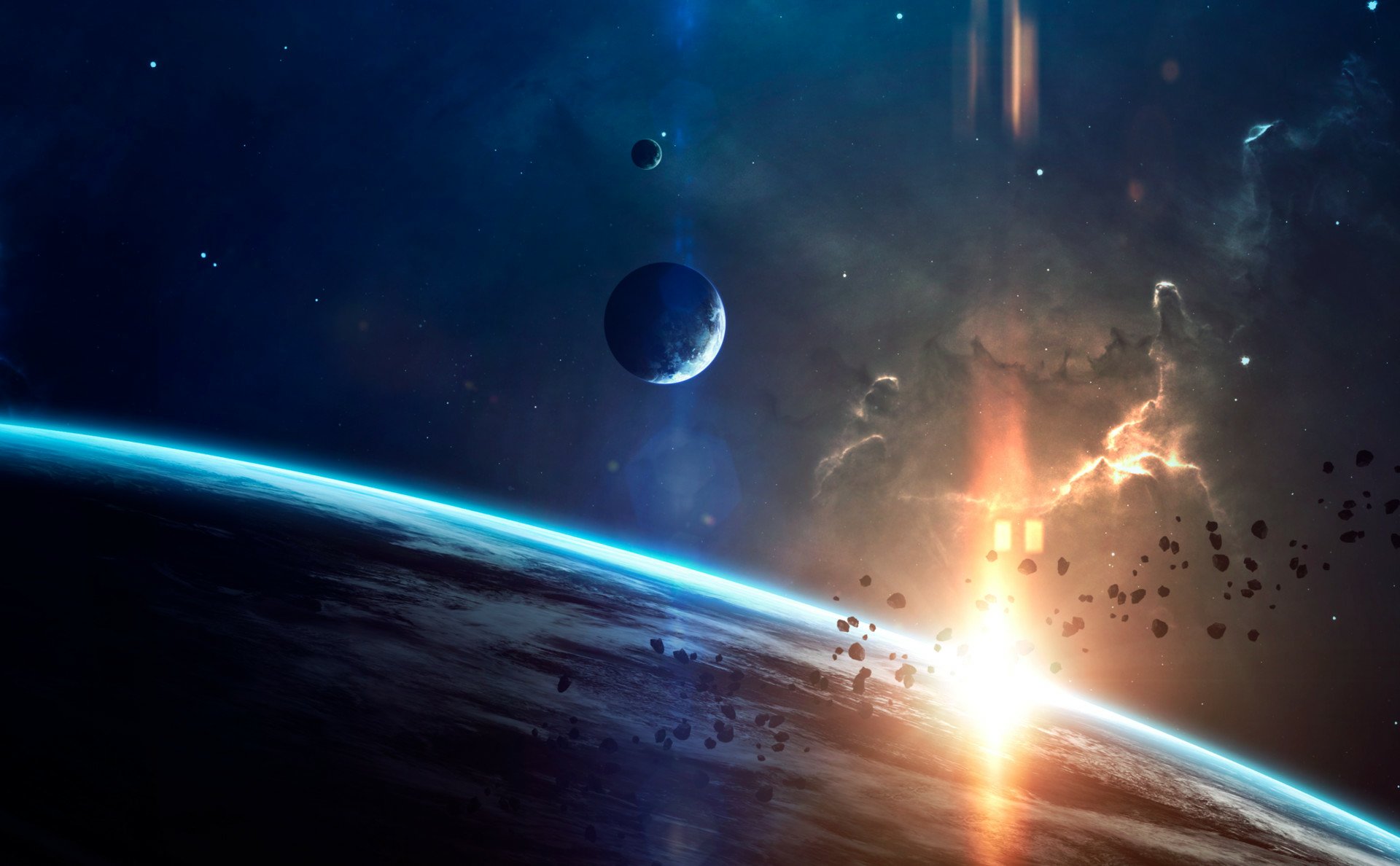 Download Sci Fi Planetscape HD Wallpaper by Vadim Sadovski