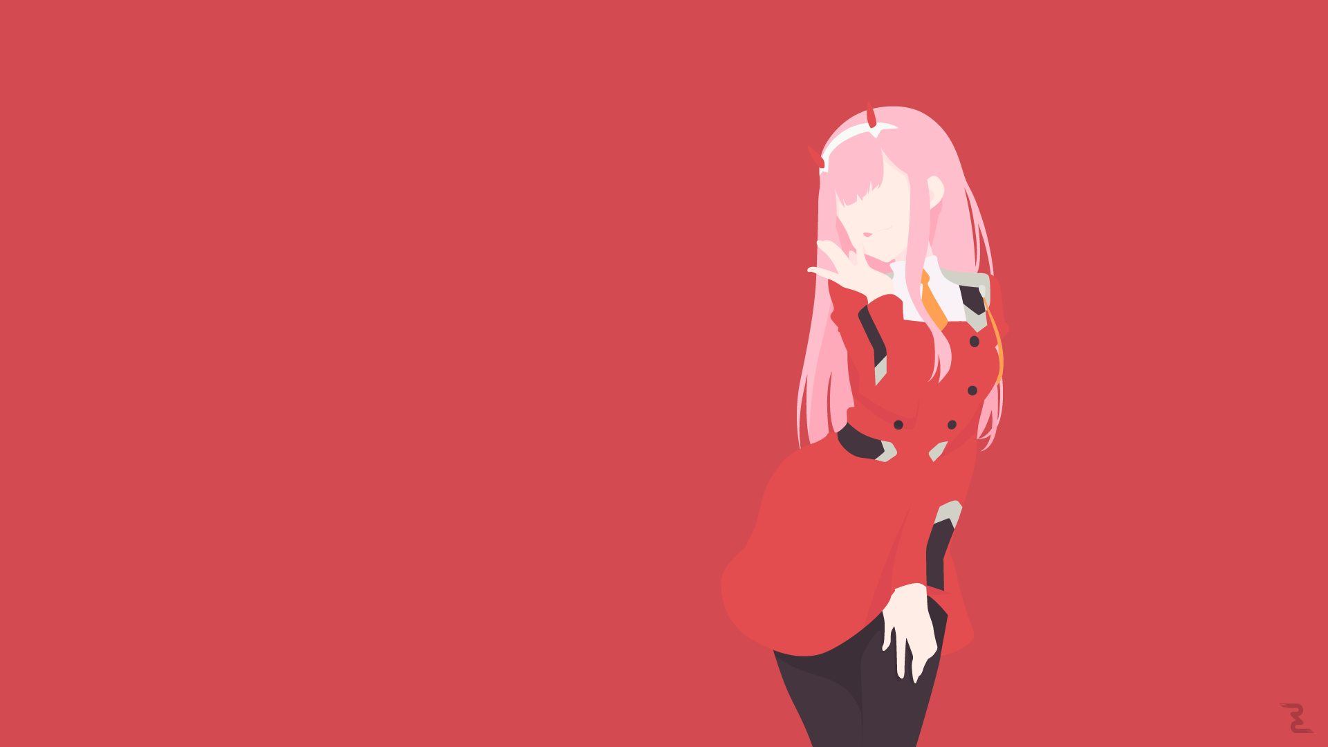 Minimalist Zero Two 4K Ultra HD Wallpaper by Rendracula