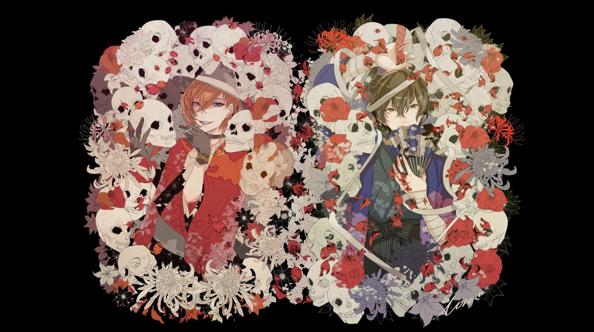 Bungou Stray Dogs: Floral Duel HD | BSD — Twin Petals Wallpaper ...