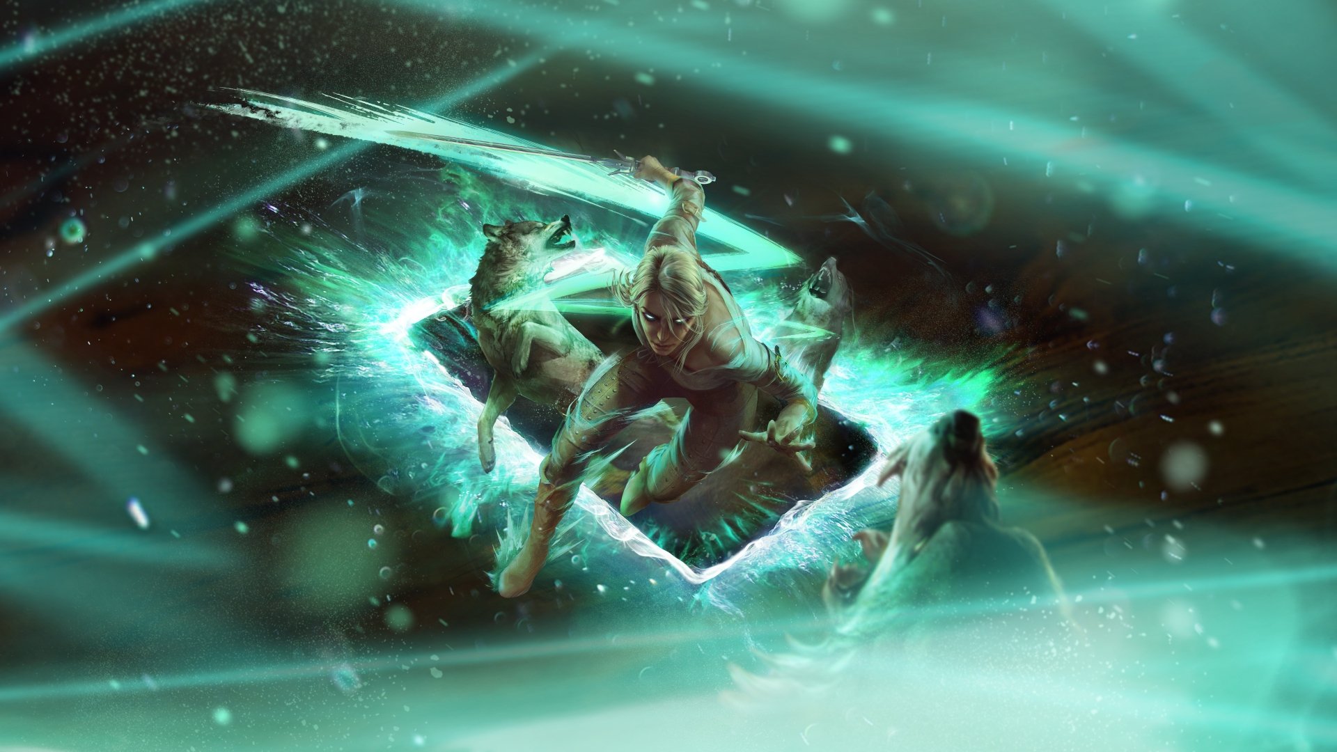 Ciri Unleashed: 8K Ultra HD Gwent Card Game Epic Wallpaper