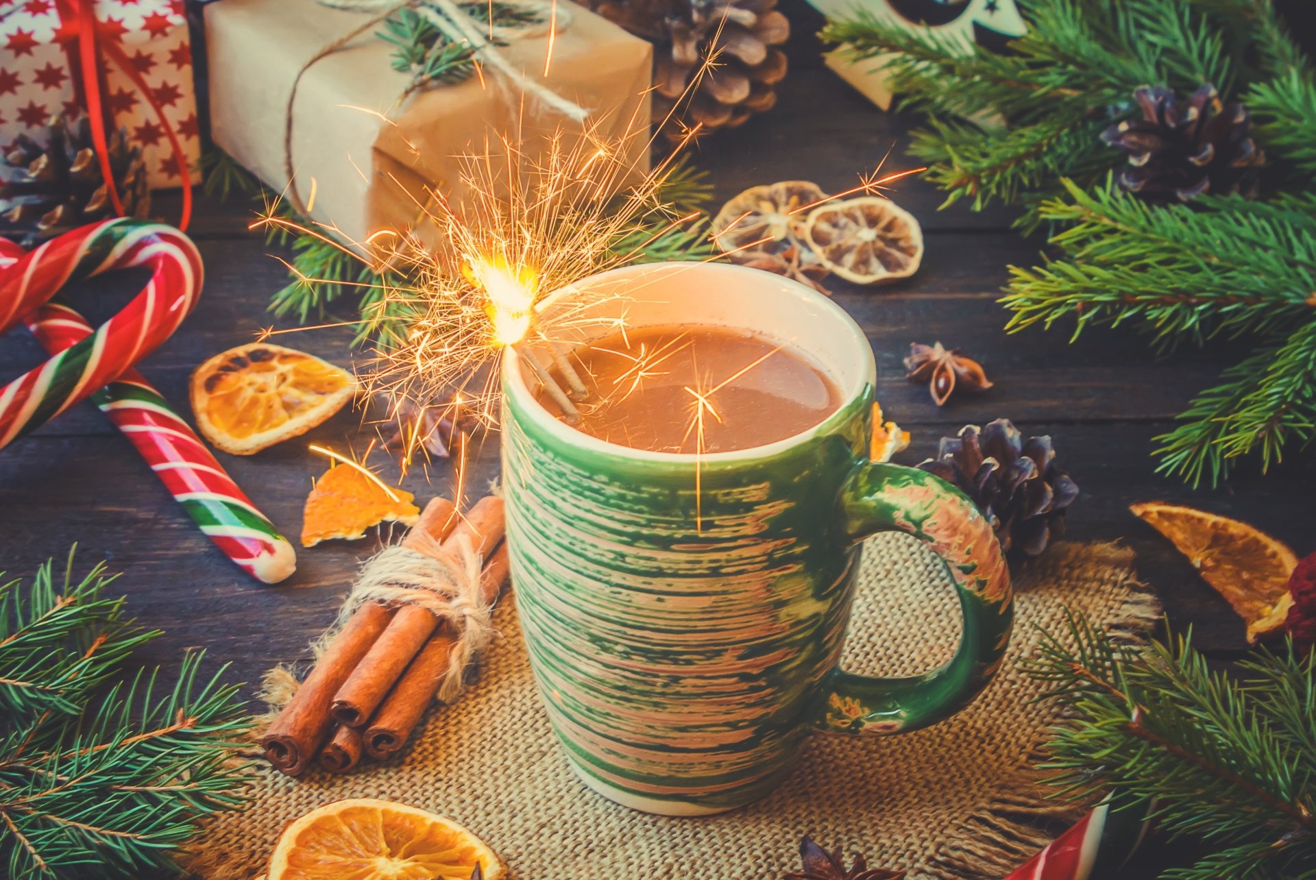 Festive 4K Cinnamon Hot Chocolate Mug Wallpaper | 3911x2615 | Wallpaper ...