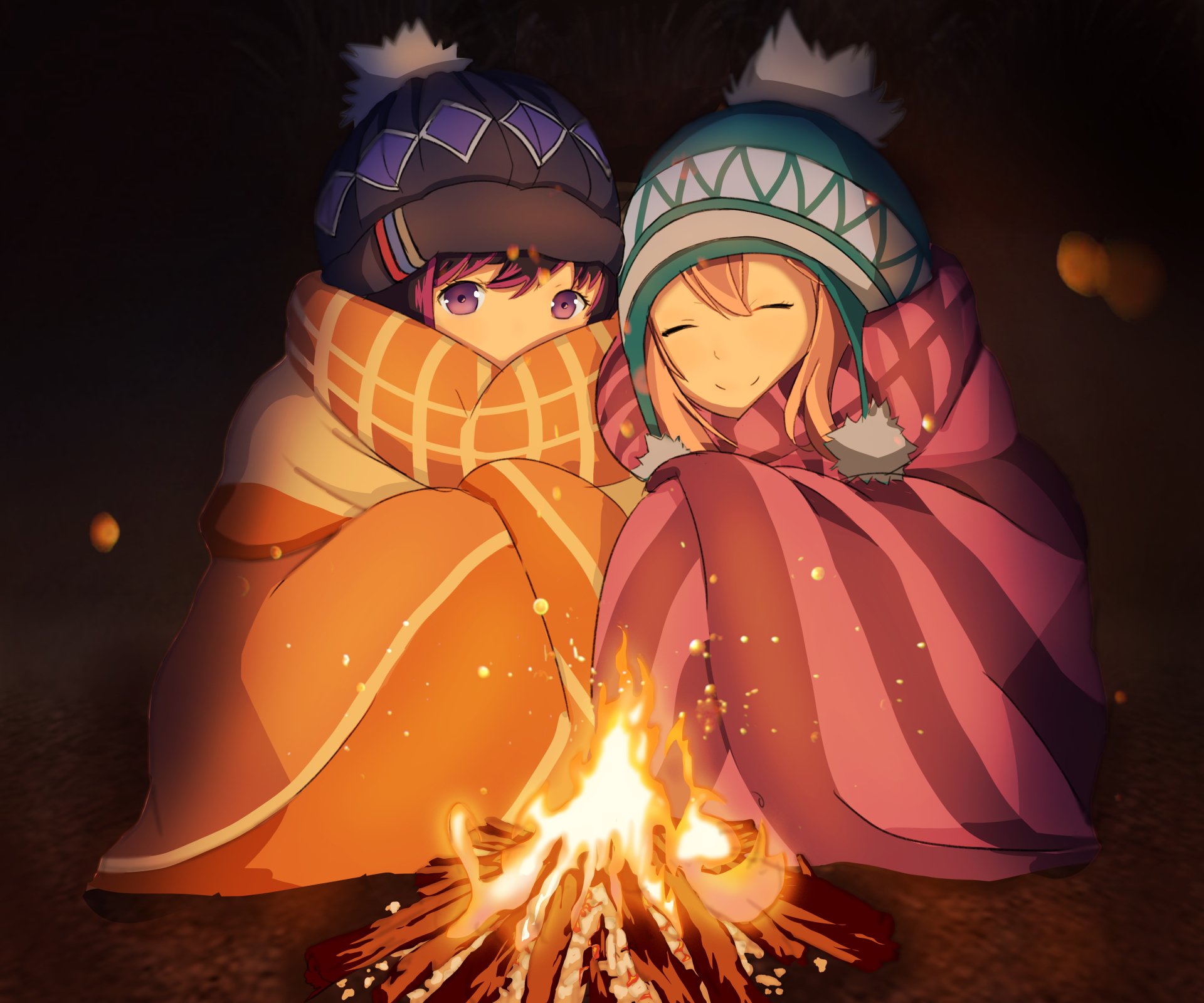 Cozy Nights: Rin and Nadeshiko in Laid-Back Camp HD Wallpaper by kyuno ...