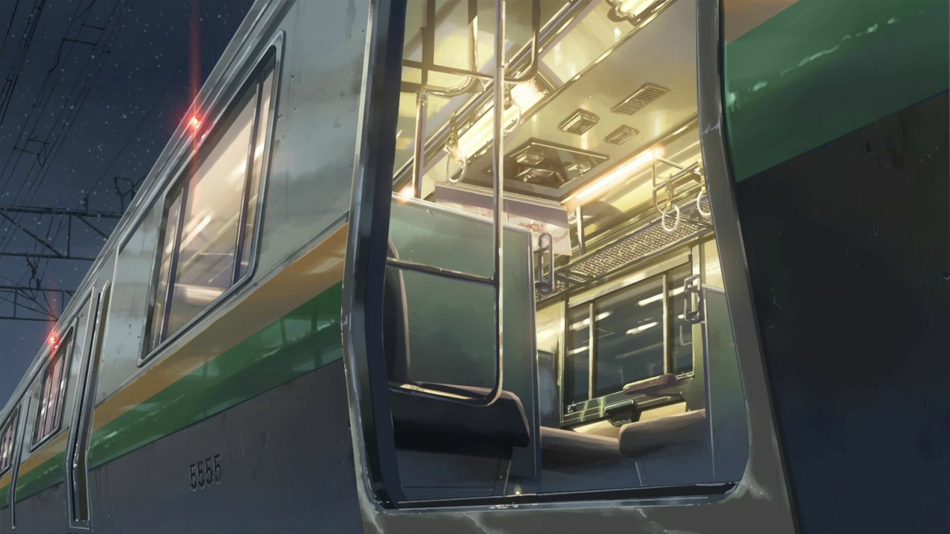 5 Centimeters per Second Anime HD Wallpaper – Serene Night Train Scene ...