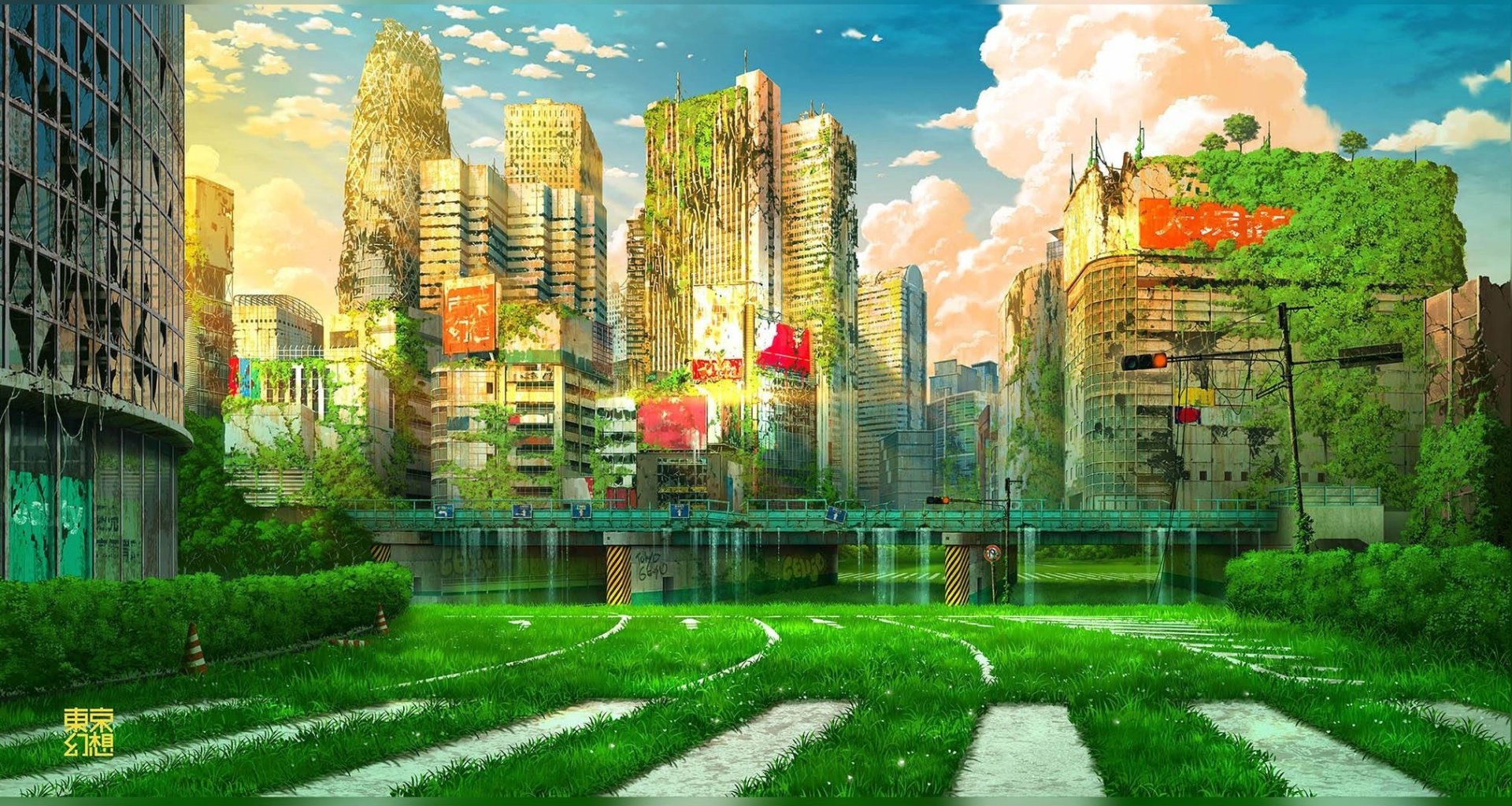 Verdant Megalopolis — Post-Apocalyptic Sci-Fi City (HD Wallpaper ...