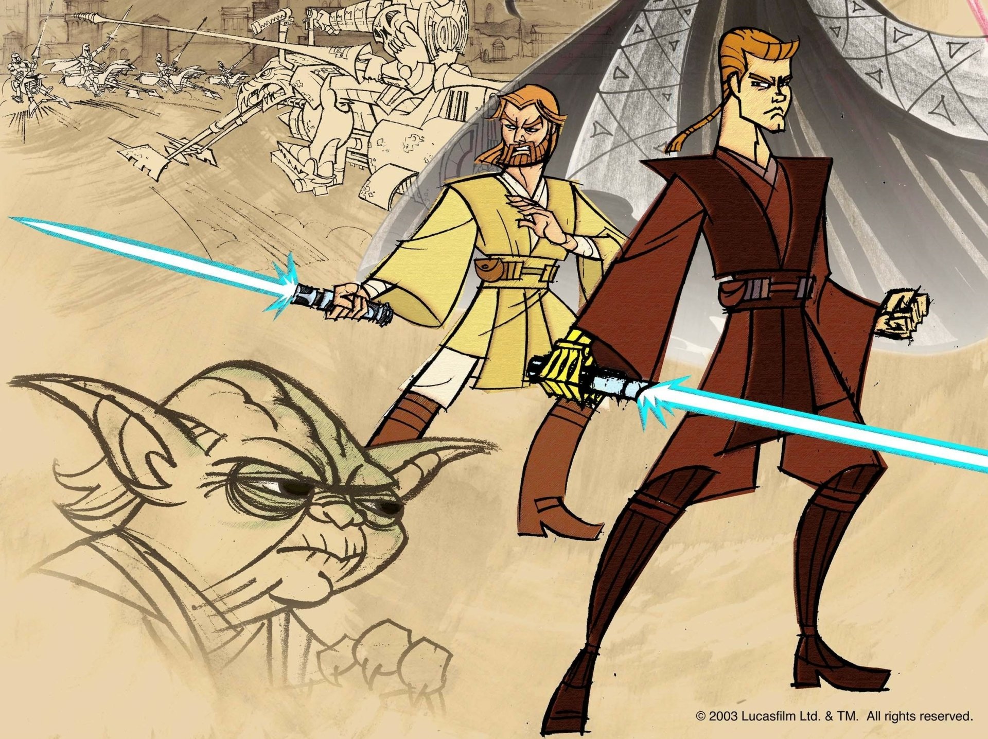 Download Yoda Anakin Skywalker Obi-Wan Kenobi TV Show Star Wars: The ...