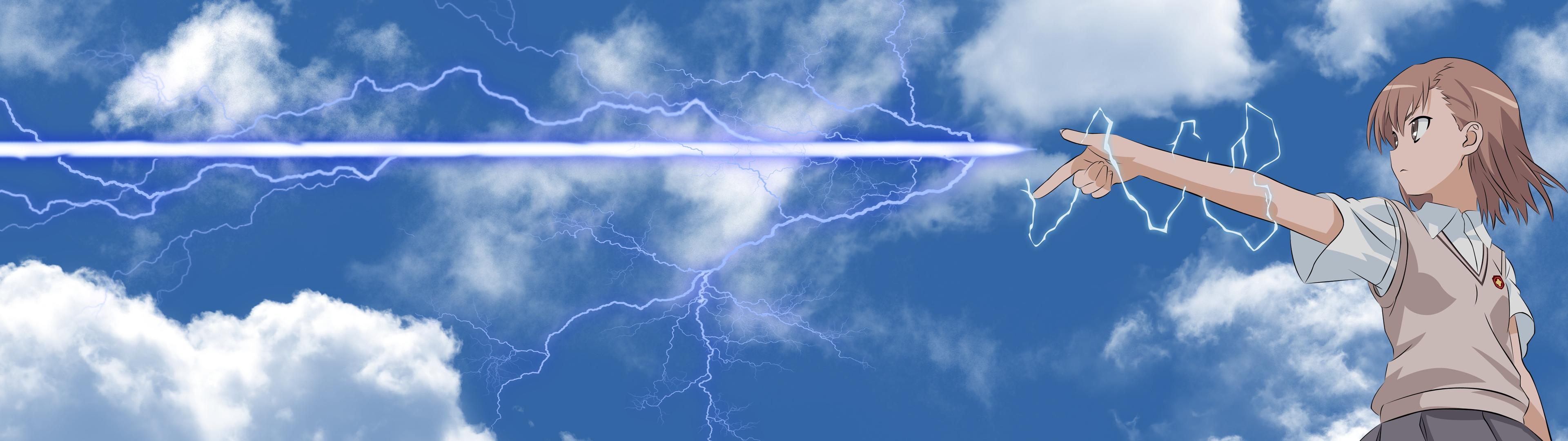 Mikoto Misaka Strikes: A Certain Magical Index HD Lightning Wallpaper