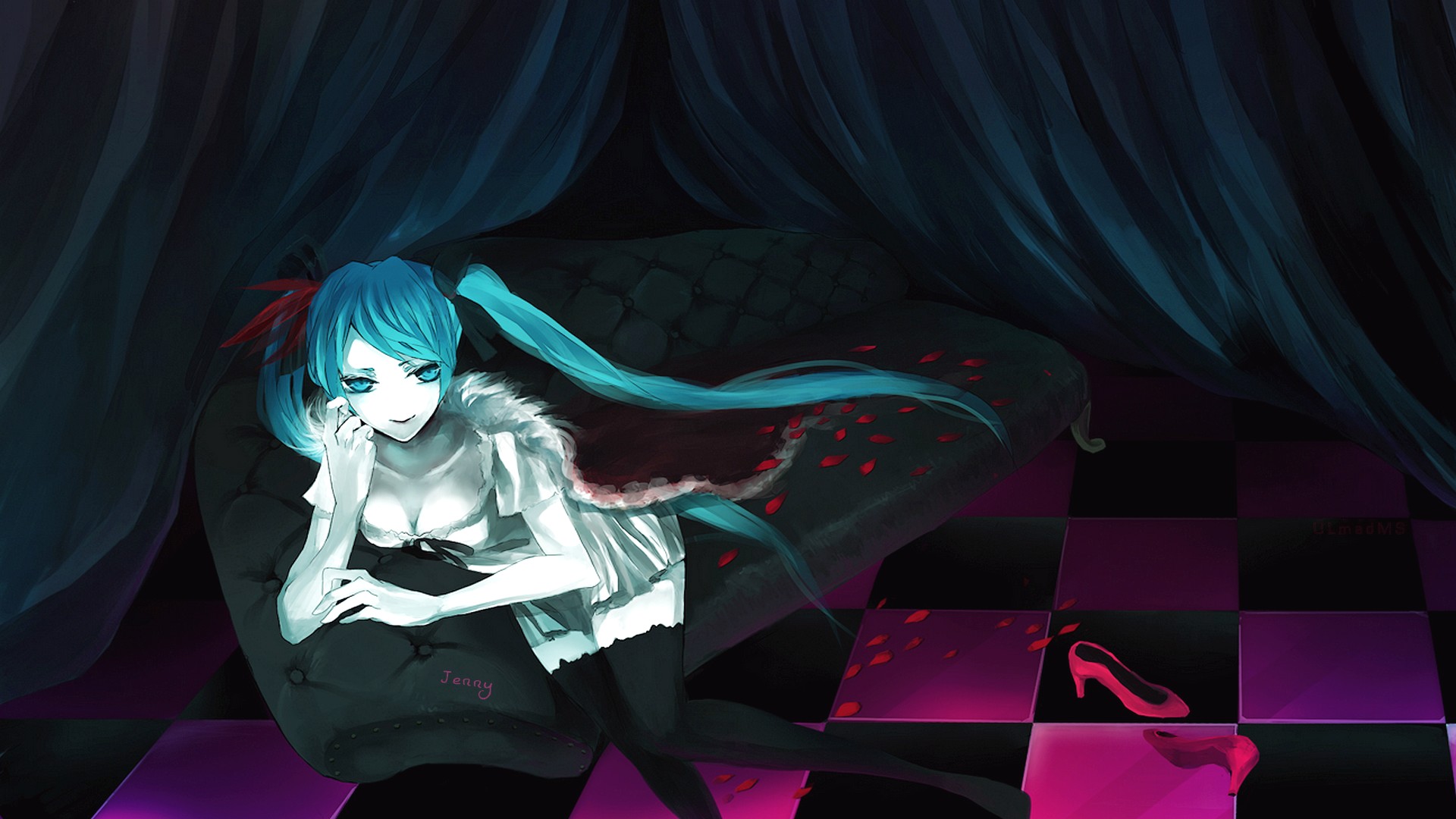 Download Dark Hatsune Miku Anime Vocaloid Dark Anime HD Wallpaper