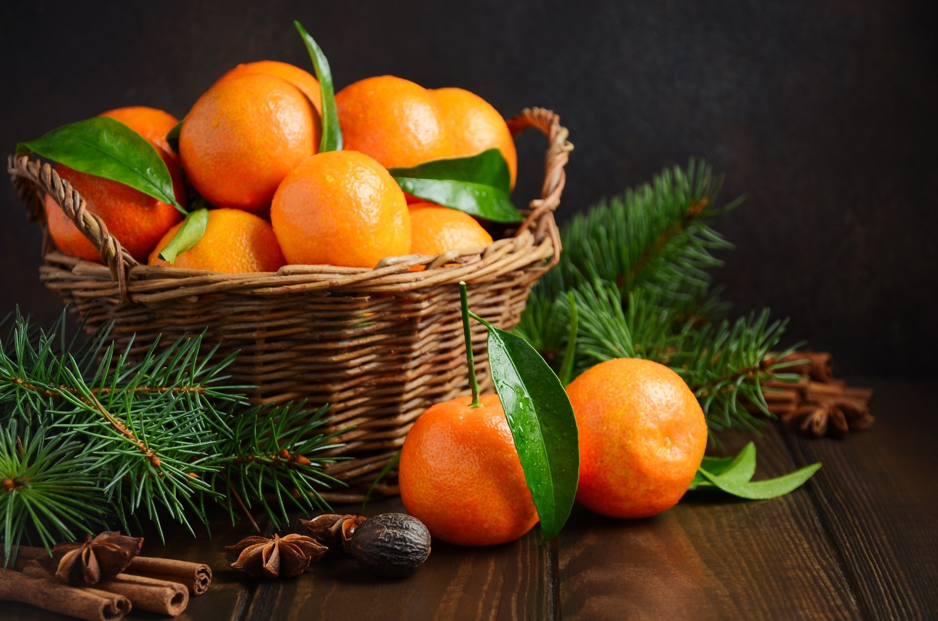 Download Basket Cinnamon Still Life Fruit Food Mandarin 4k Ultra HD ...