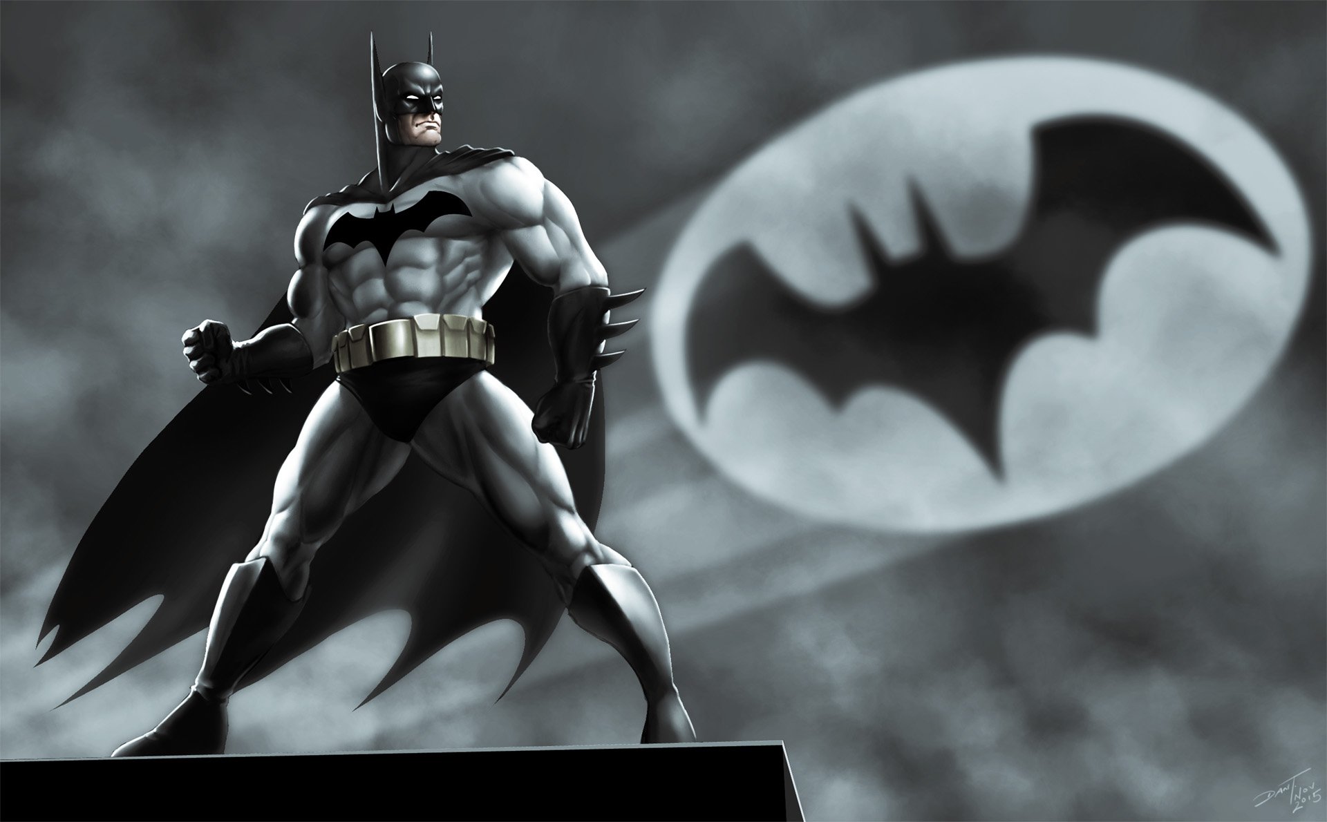 Batman Stands Tall Under the Iconic Bat-Signal – HD DC Comics Wallpaper ...