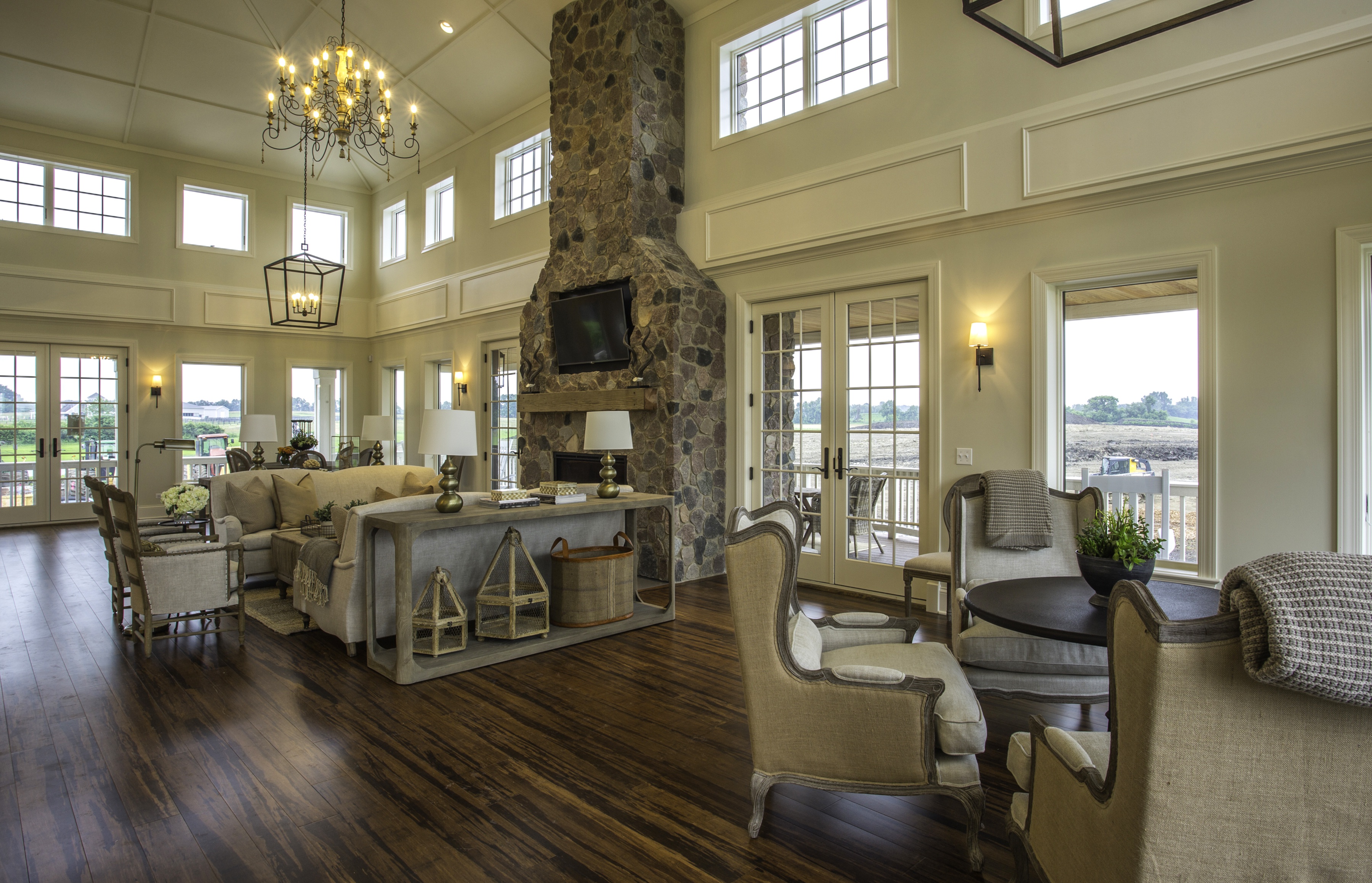 Download Furniture Fireplace Living Room Man Made Room HD Wallpaper